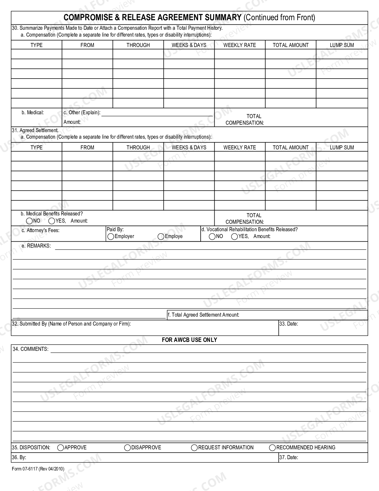 Alaska Compromise and Release Agreement Summary | US Legal Forms