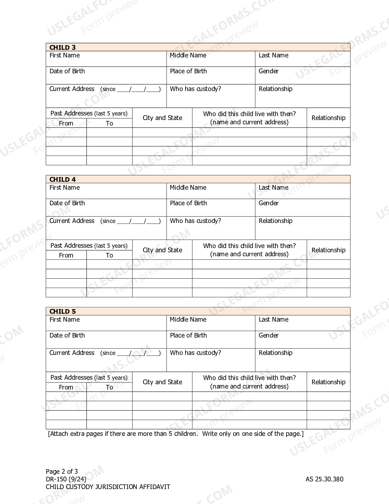 Uniform Child Custody Jurisdiction Act Affidavit Form | US Legal Forms