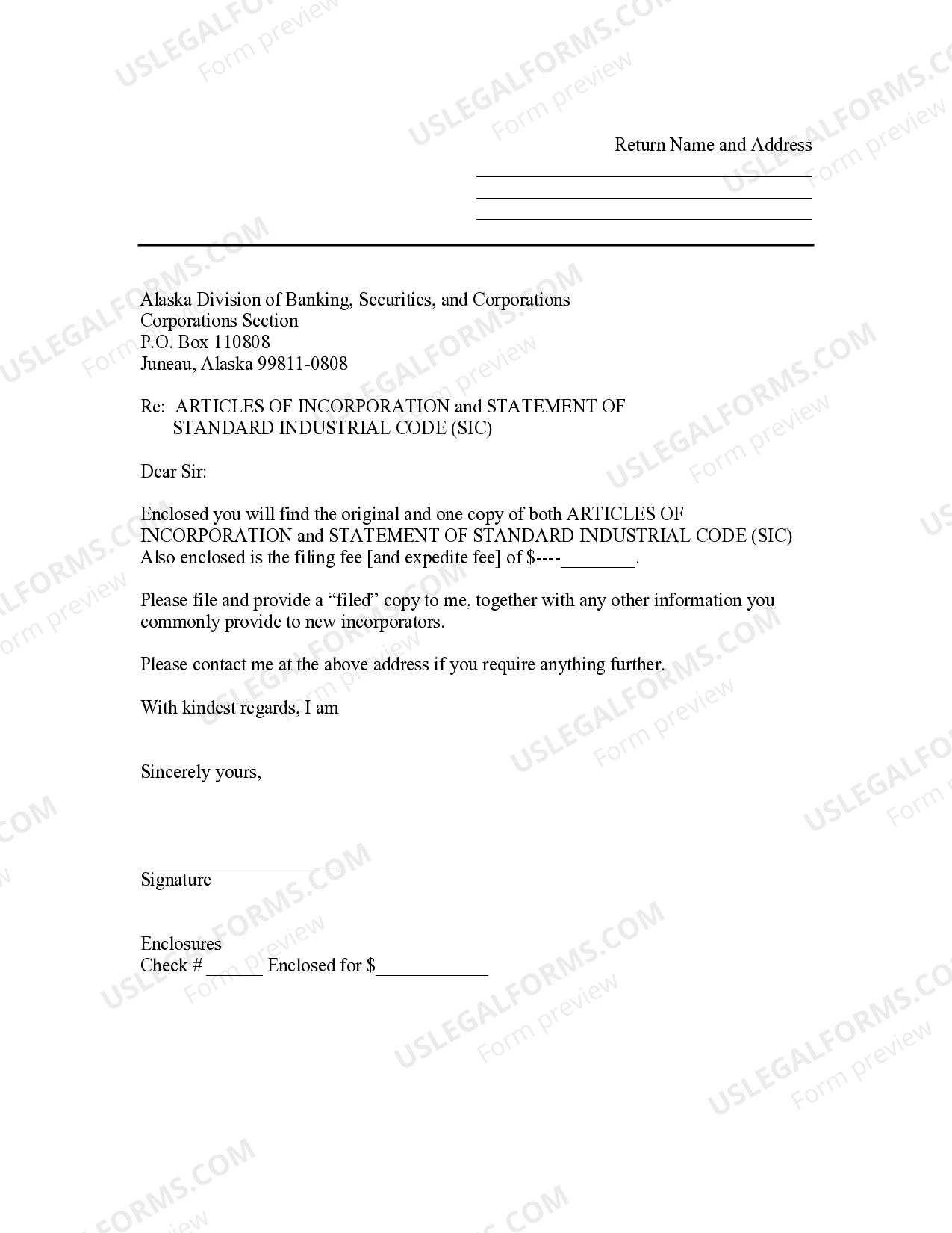 Sample Transmittal Letter to Secretary of State's Office to File ...