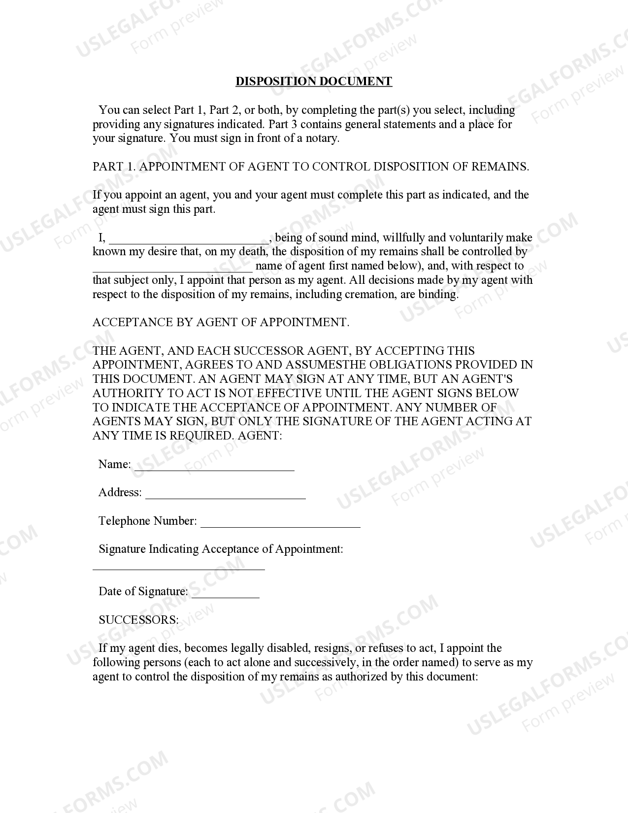 Alaska Disposition of Final Remains | US Legal Forms