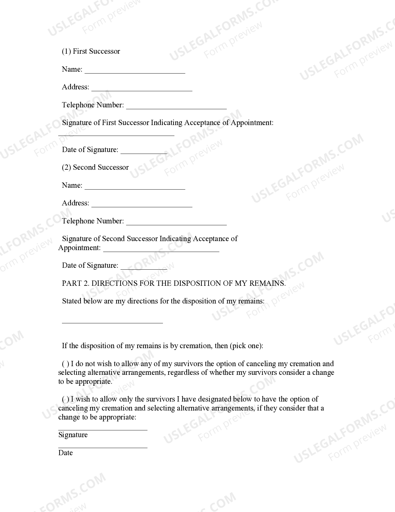 Alaska Disposition of Final Remains | US Legal Forms