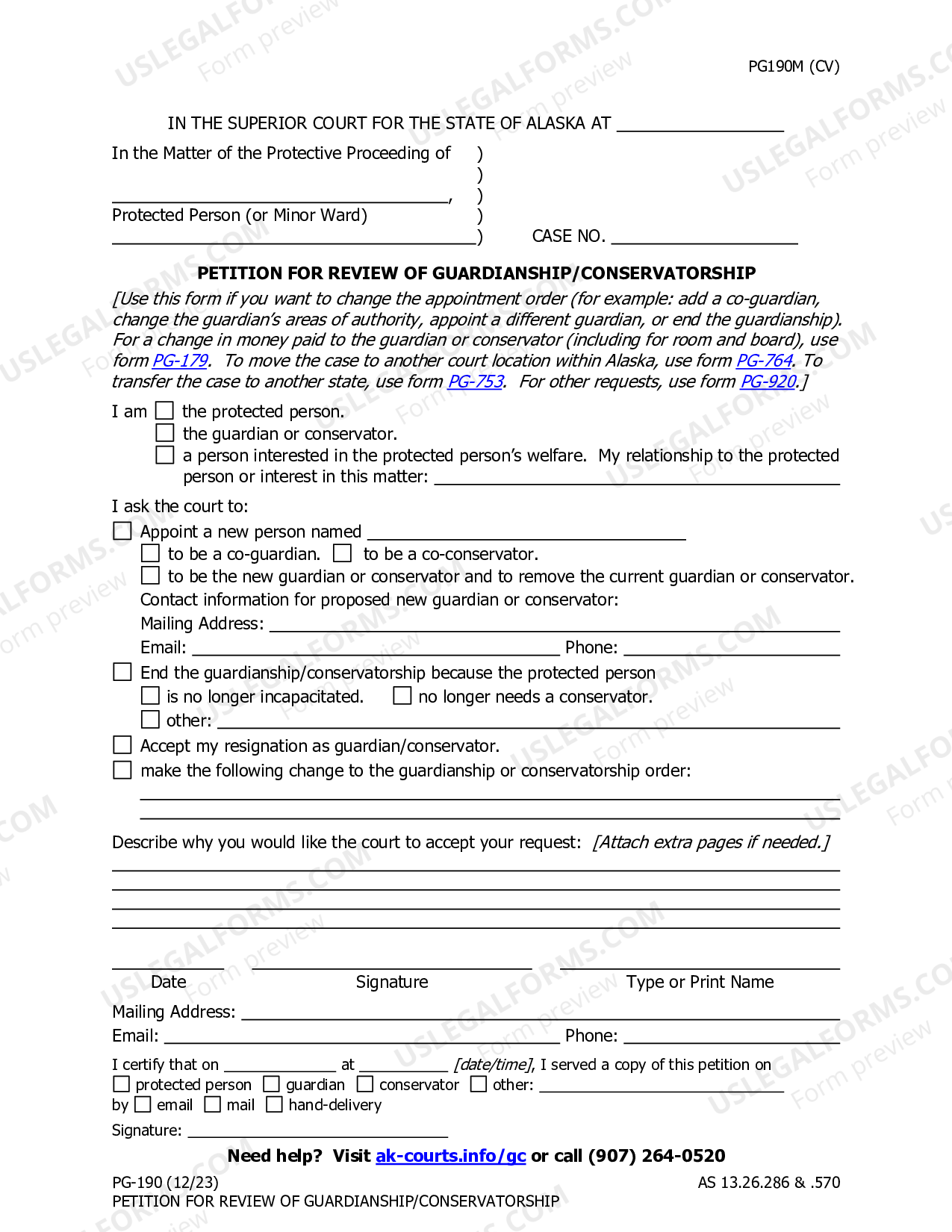 Alaska Petition for Review of Guardianship - Conservatorship | US Legal ...