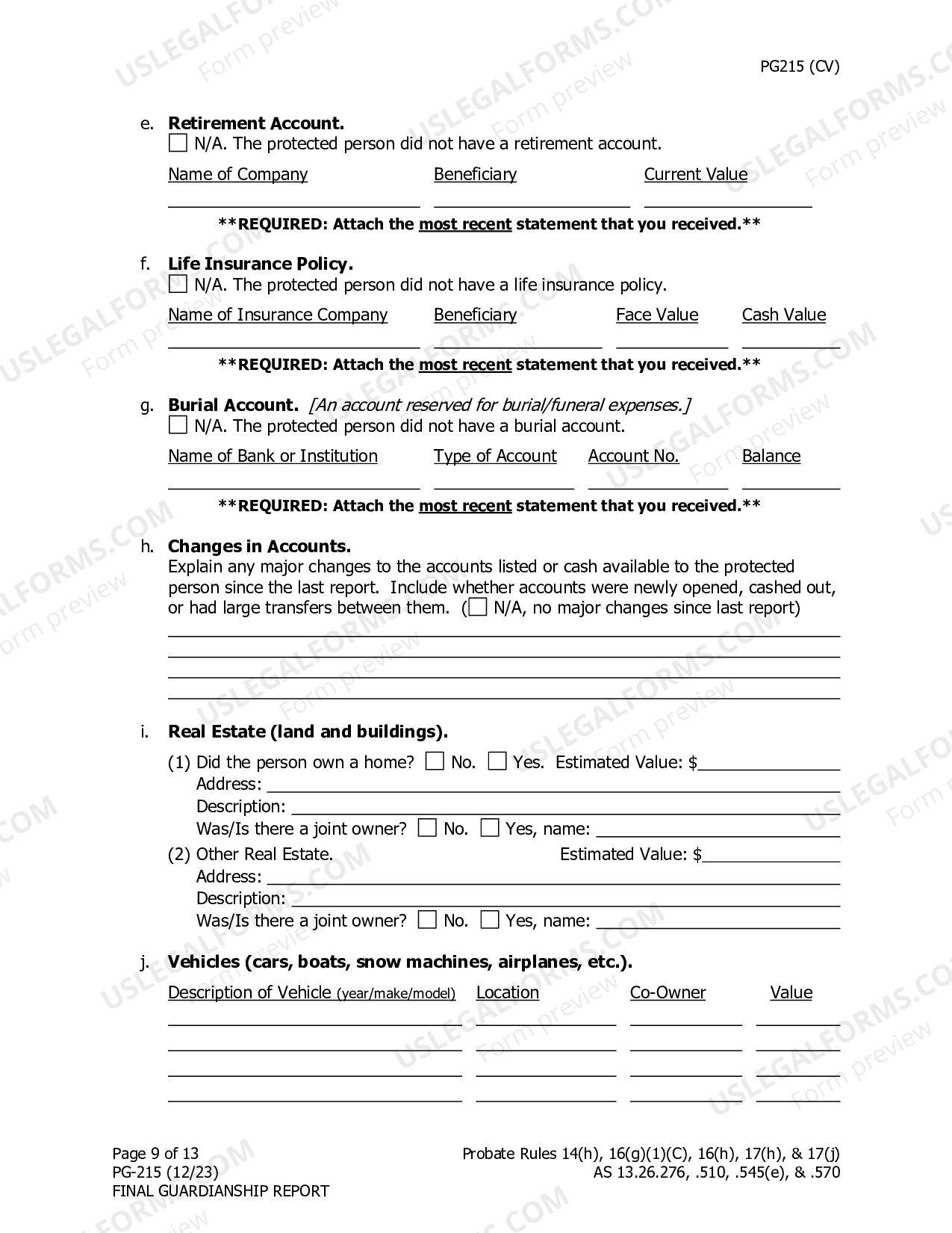 Alaska Final Guardianship Report | US Legal Forms