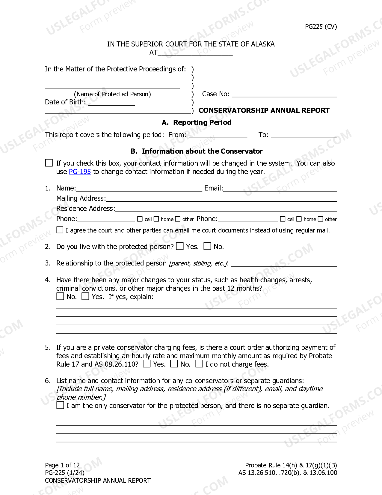 Alaska Conservator's Annual Report - Alaska Guardianship Annual Report ...