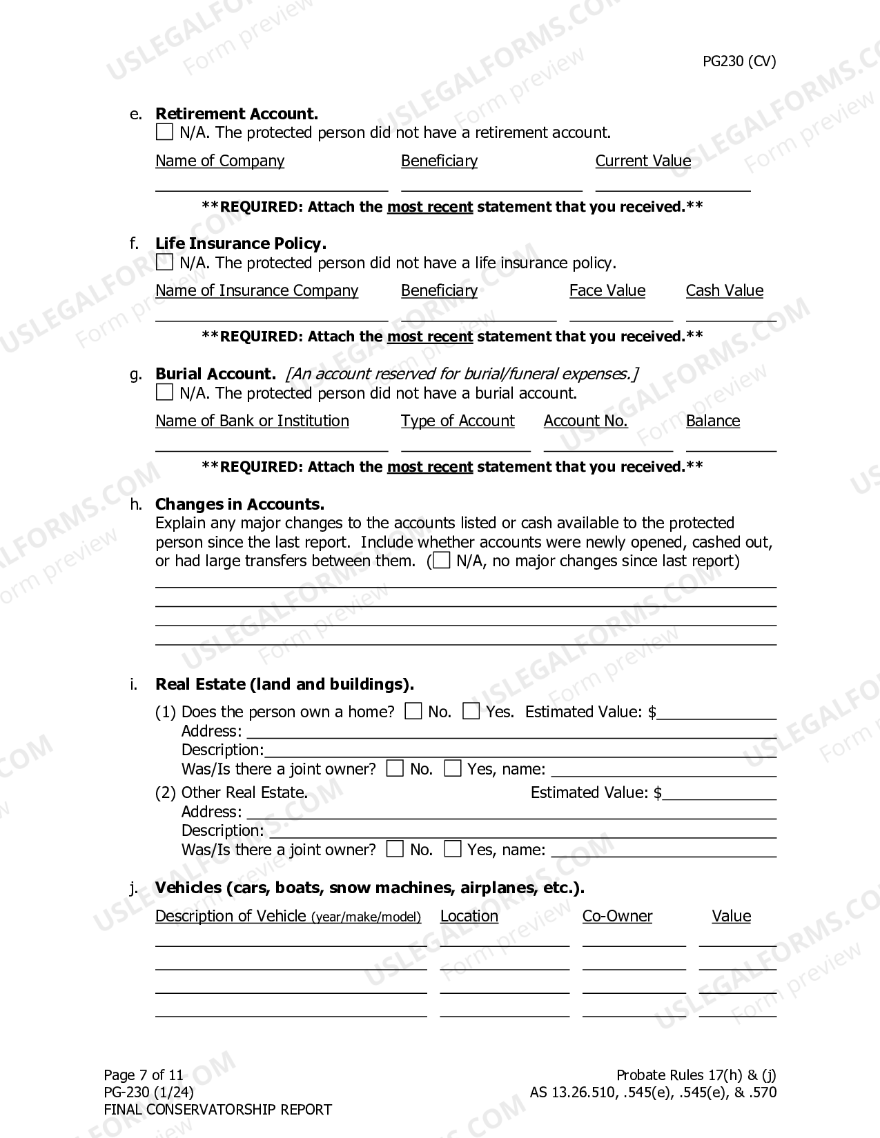 Alaska Final Conservatorship Report | US Legal Forms