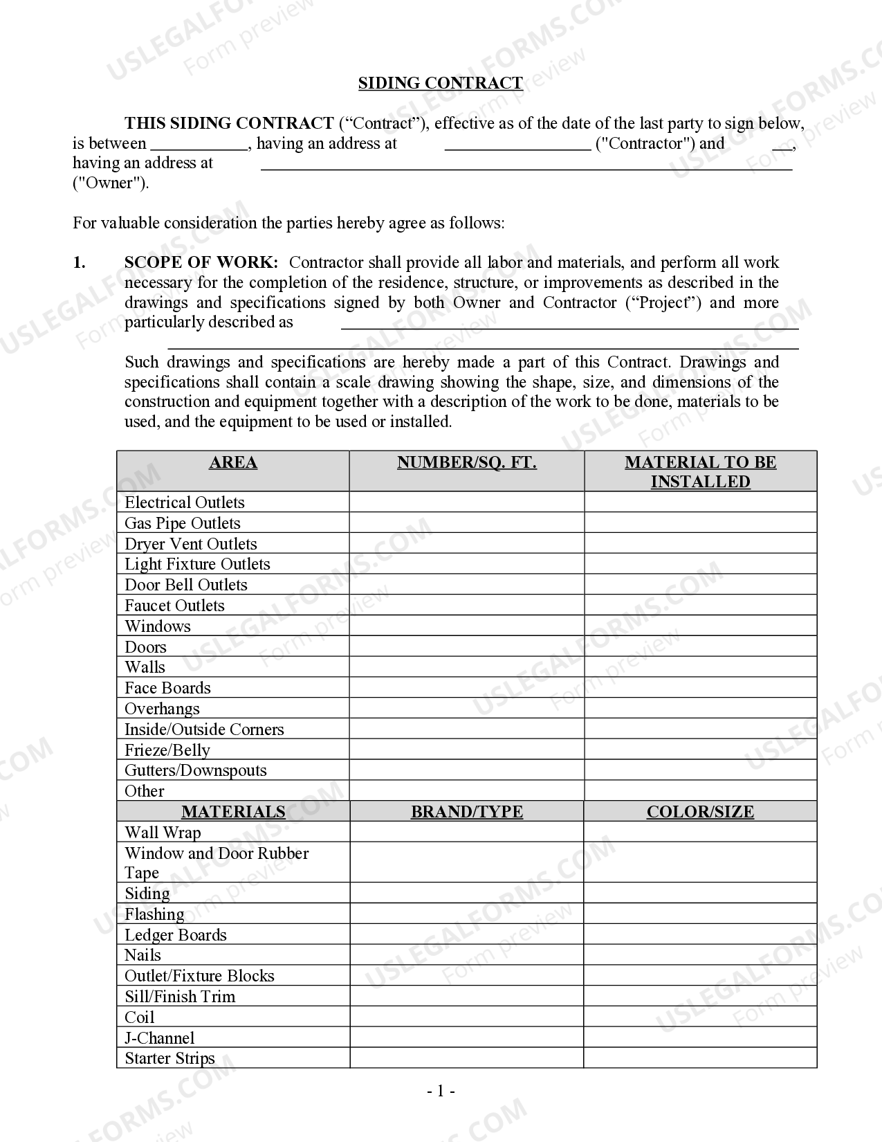 Birmingham Alabama Siding Contract for Contractor - Siding Contract ...