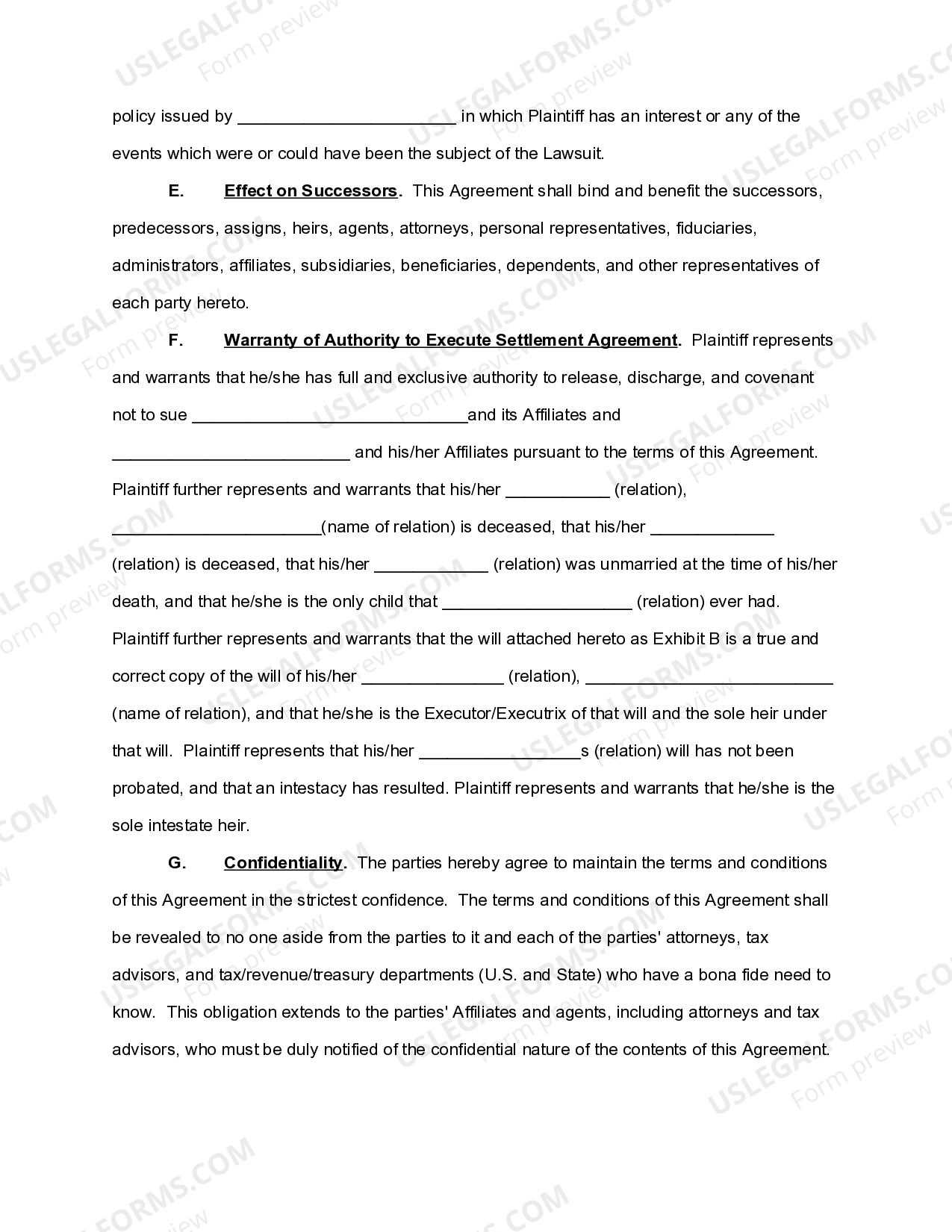 Sample Settlement Agreement With Consent Judgment | US Legal Forms