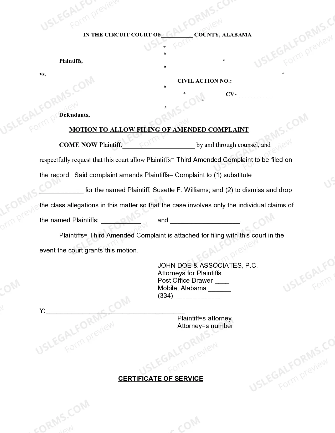 Alabama Motion To Amend Complaint Examples Of A Civil Complaint US Alabama Motion To Amend Complaint Examples Of A Civil Complaint US