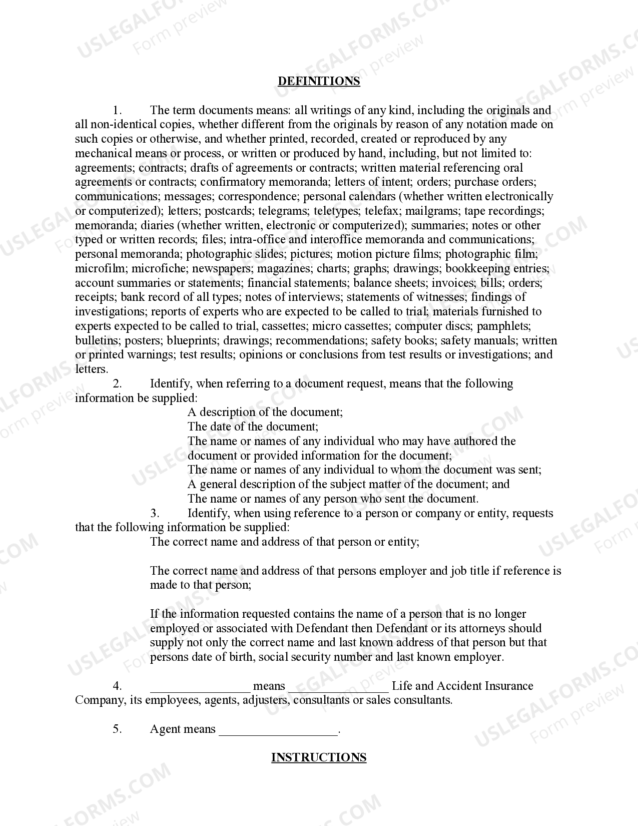 Alabama Life Insurance Fraud - Interrogatories to Defendant Agent | US ...