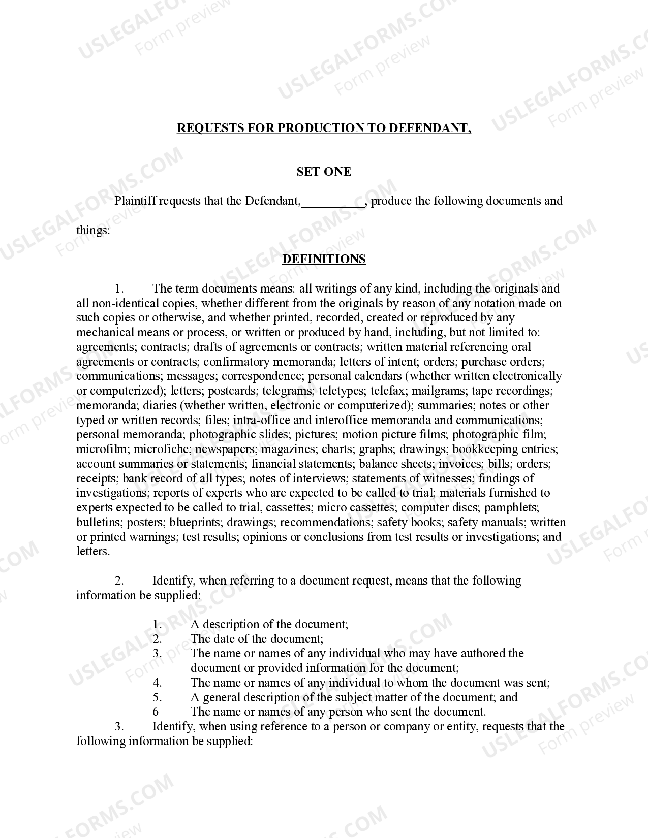 Alabama Request for Production - 1059a Form | US Legal Forms