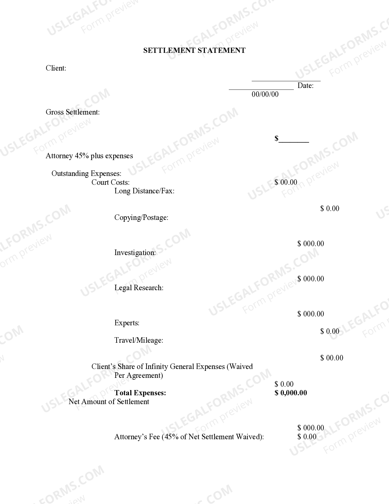 Alabama Settlement Statement - Estimated Settlement Statement | US ...