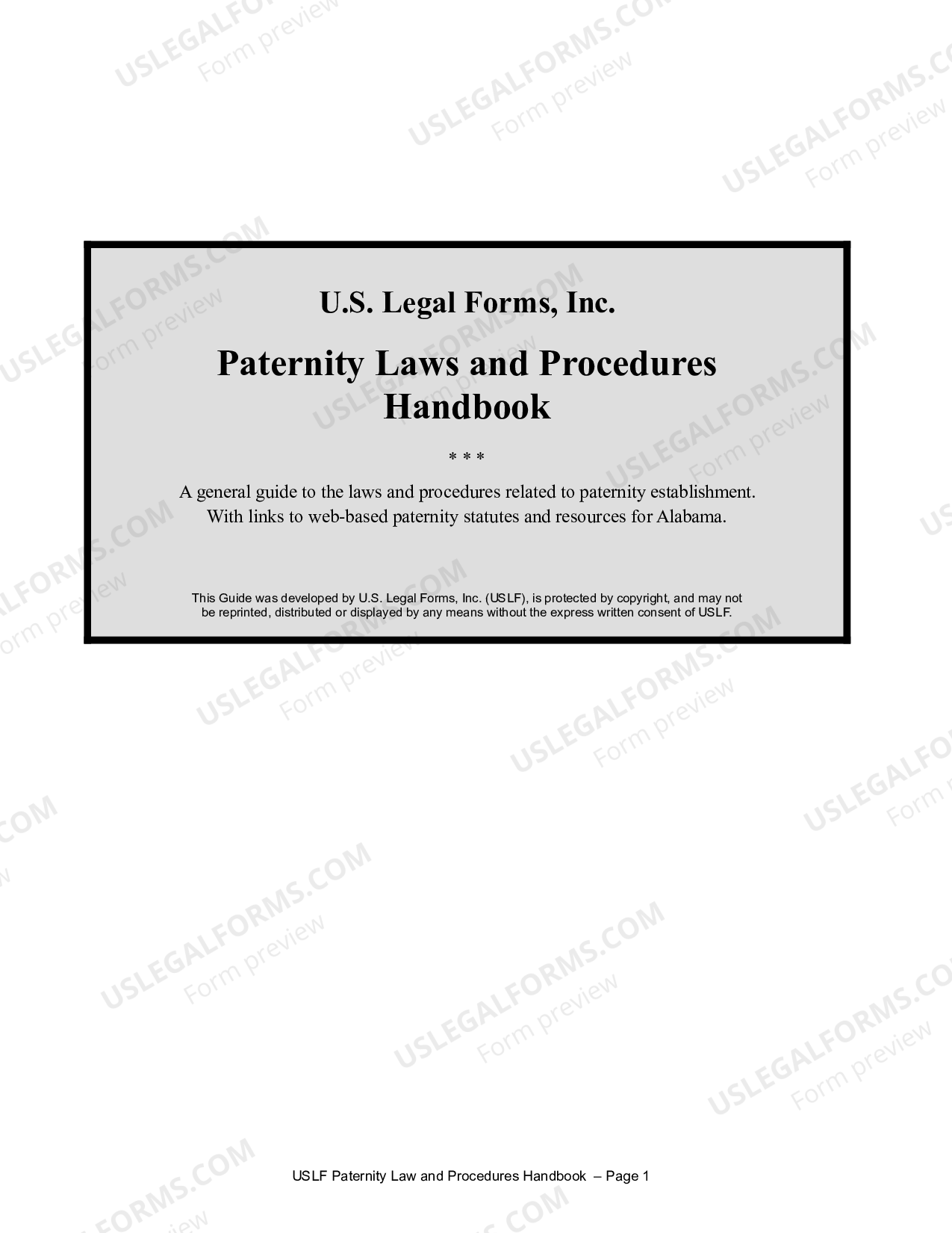Alabama Paternity Law and Procedure Handbook - Alabama Paternity Law ...