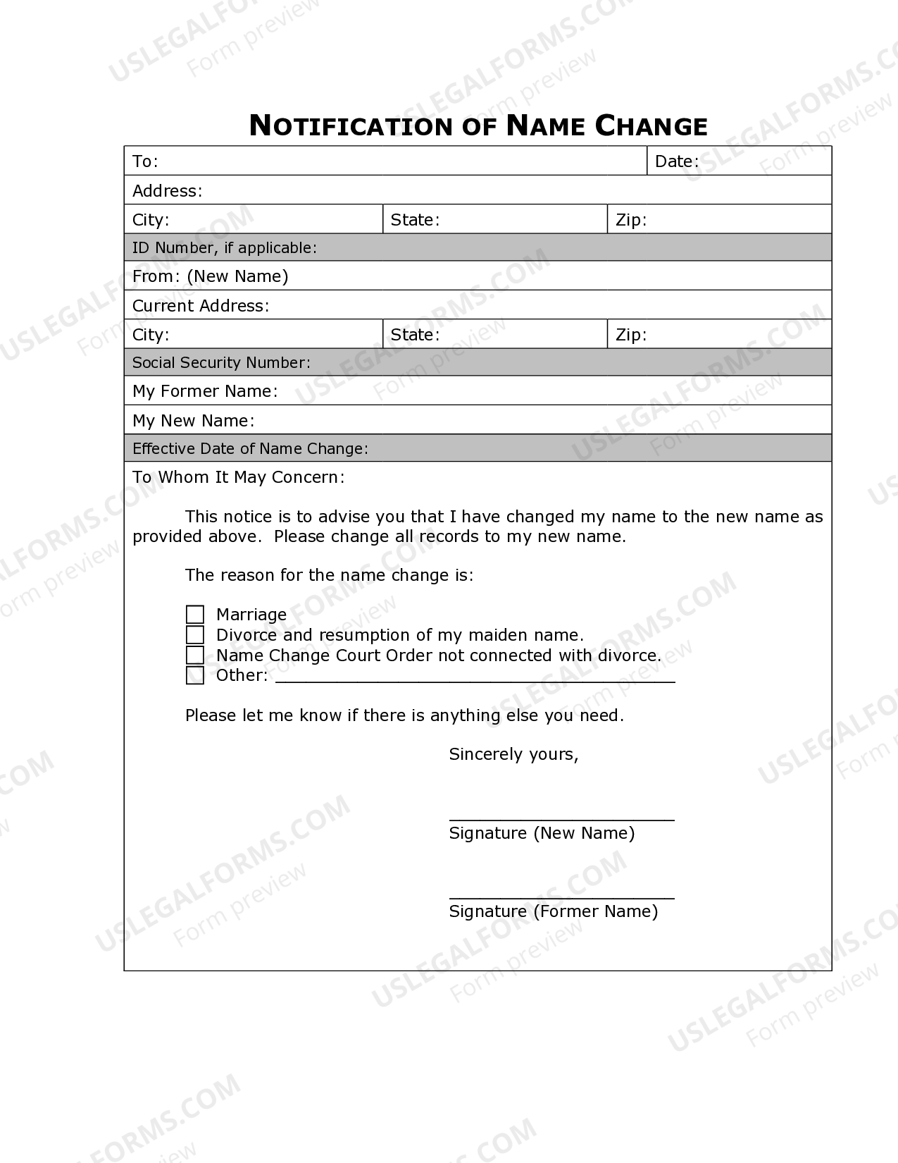 Alabama Name Change Notification Form - Alabama Name Change | US Legal ...