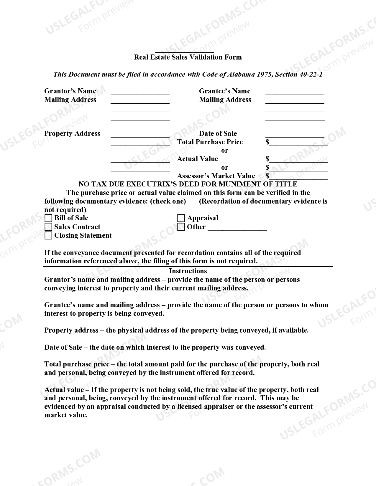 Alabama Executrix Deed for Muniment of Title - Muniment Of Title | US ...