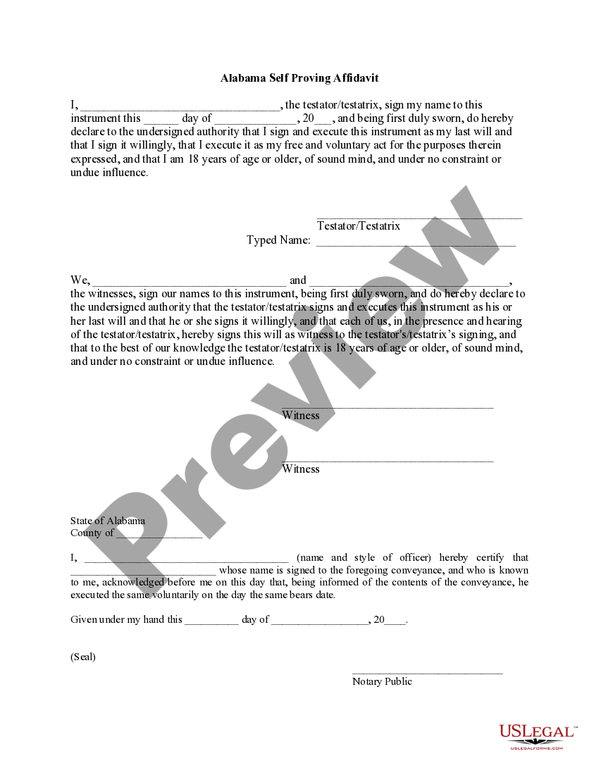 Alabama Codicil To Will Form For Amending Your Will Codicil To Will 