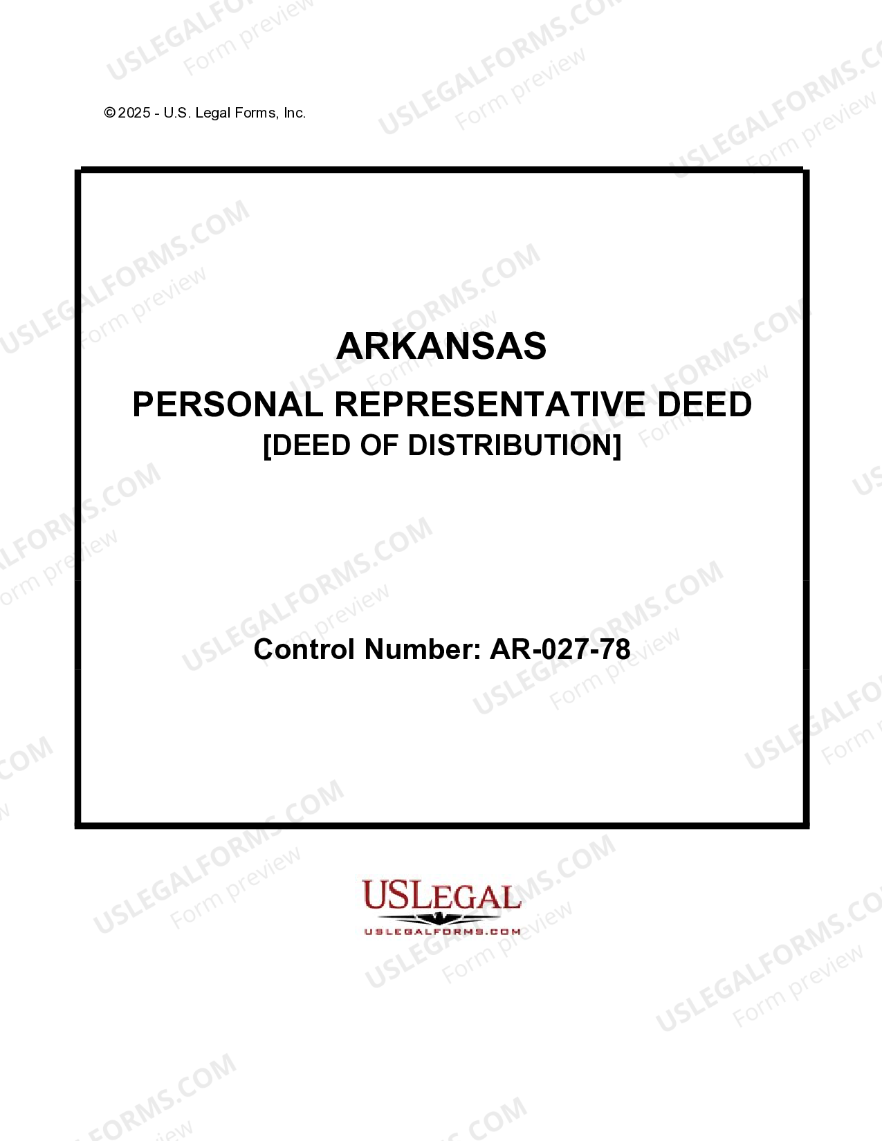 Arkansas Deed of Distribution from Personal Representative to two ...