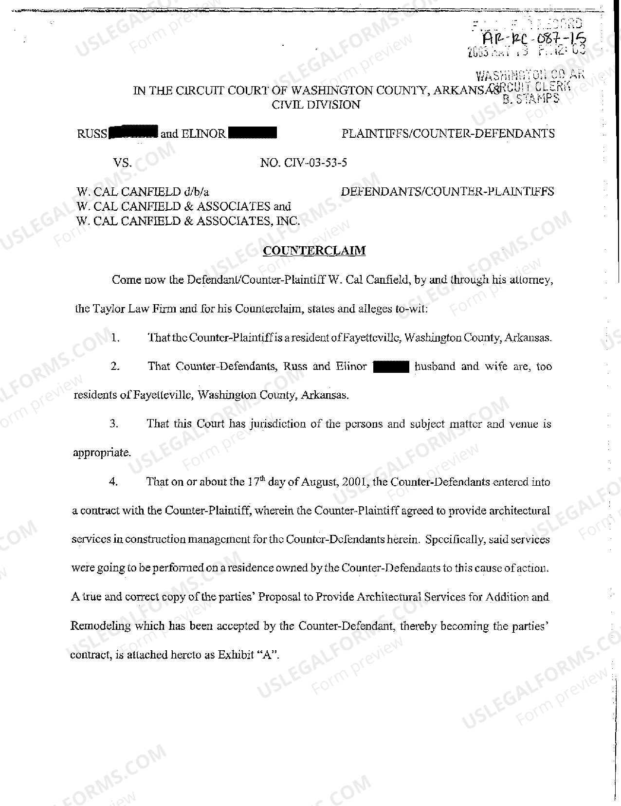 Arkansas Counterclaim | US Legal Forms