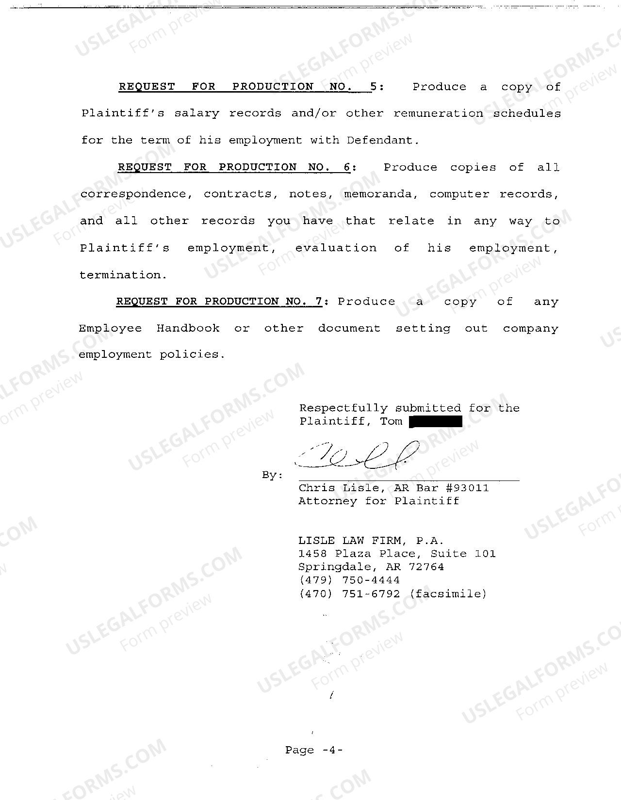 Arkansas Interrogatories and Request for Production Propounded to ...