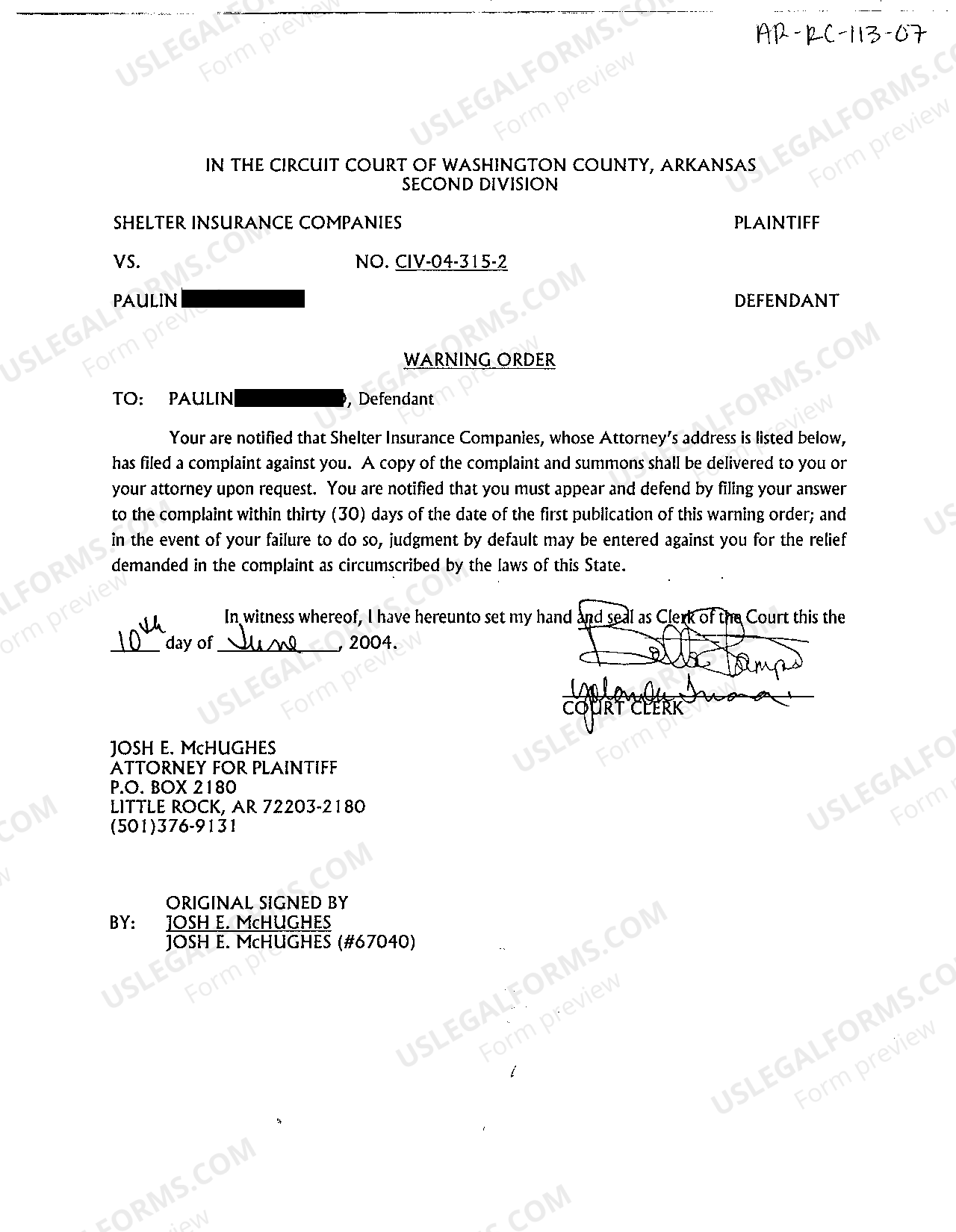 Arkansas Warning Order - The Blank Paragraph Includes Four Main ...