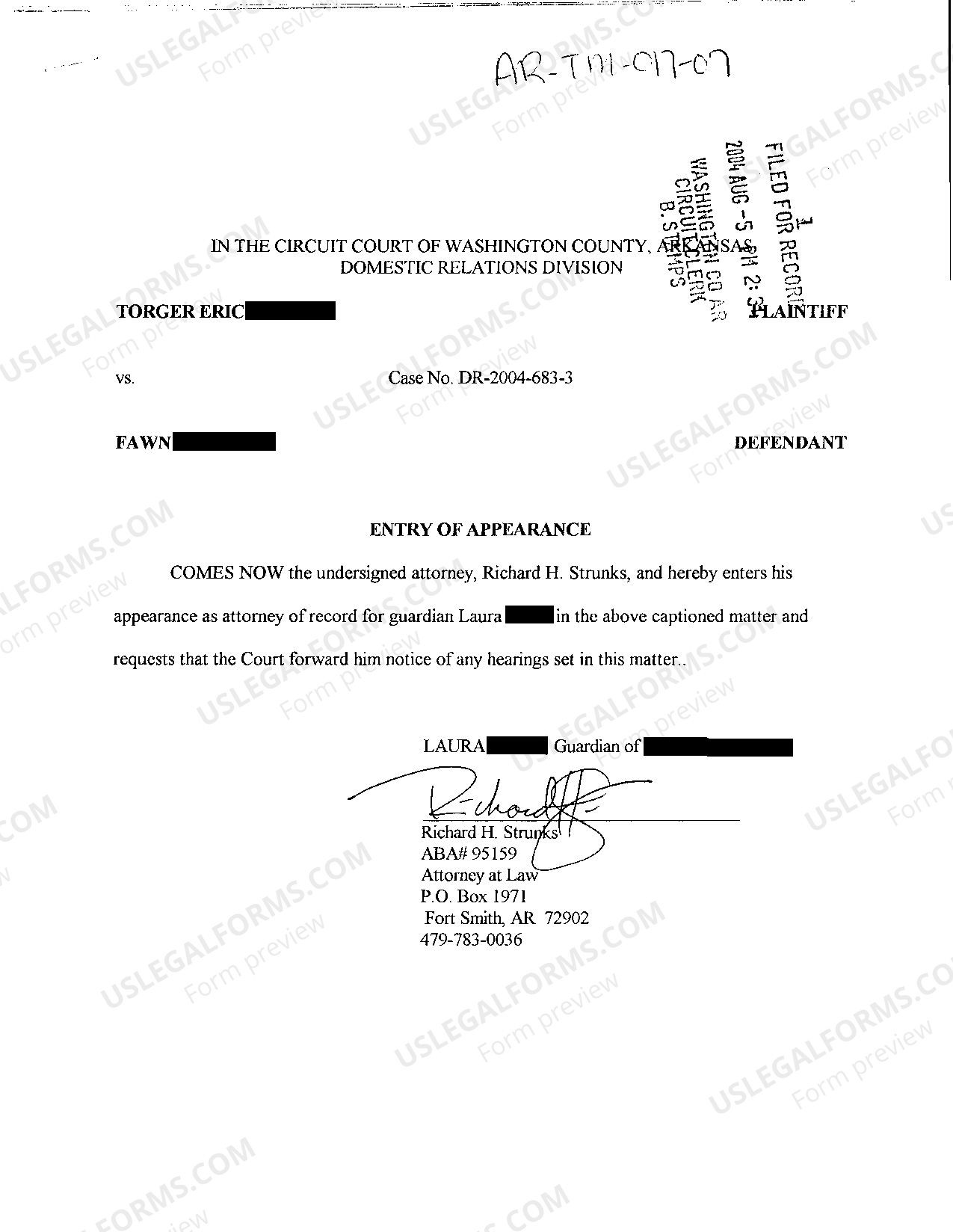 Arkansas Entry of Appearance | US Legal Forms