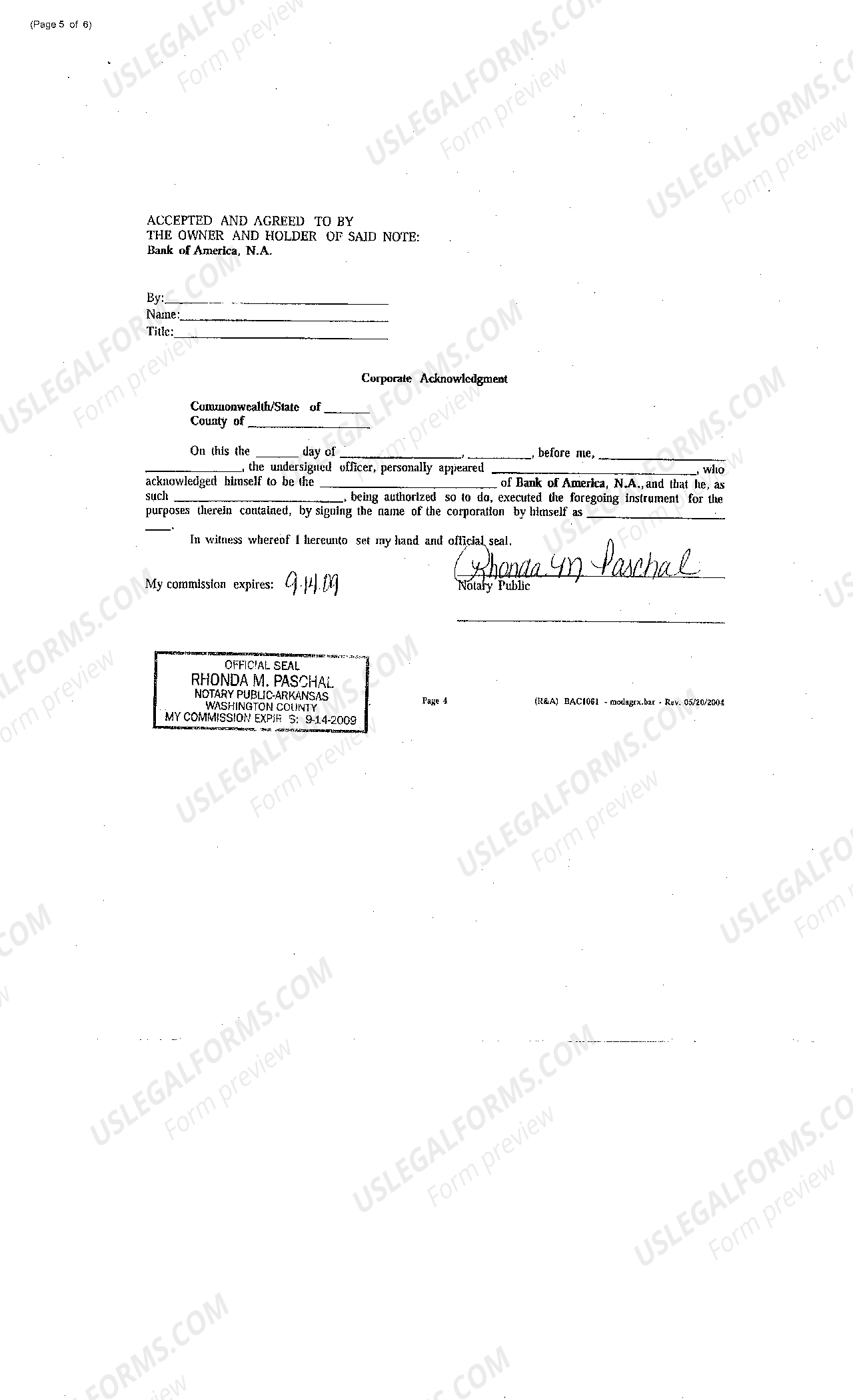 Arkansas Note and Security Instrument Modification Agreement | US Legal ...