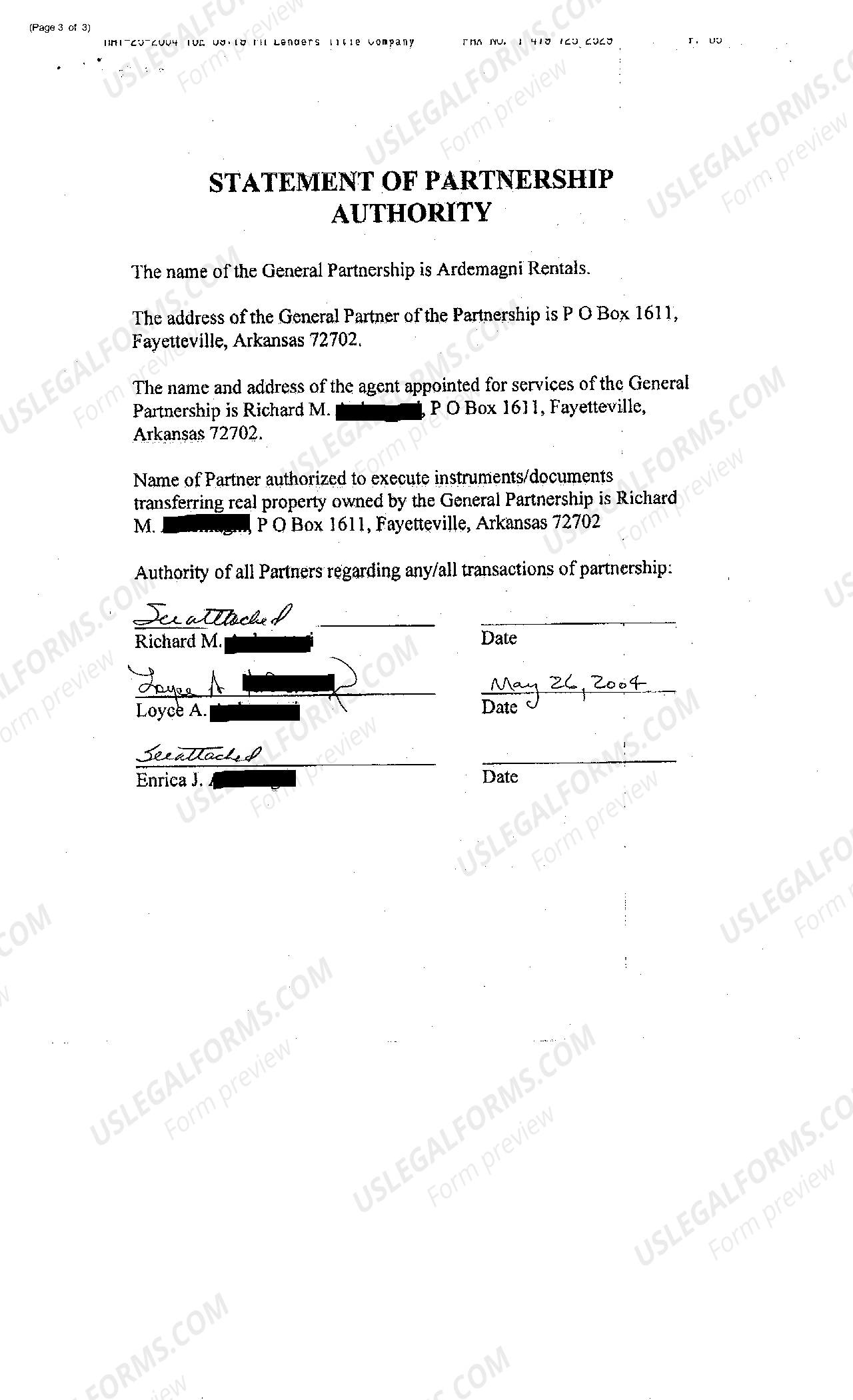 Arkansas Statement of Partnership Authority | US Legal Forms