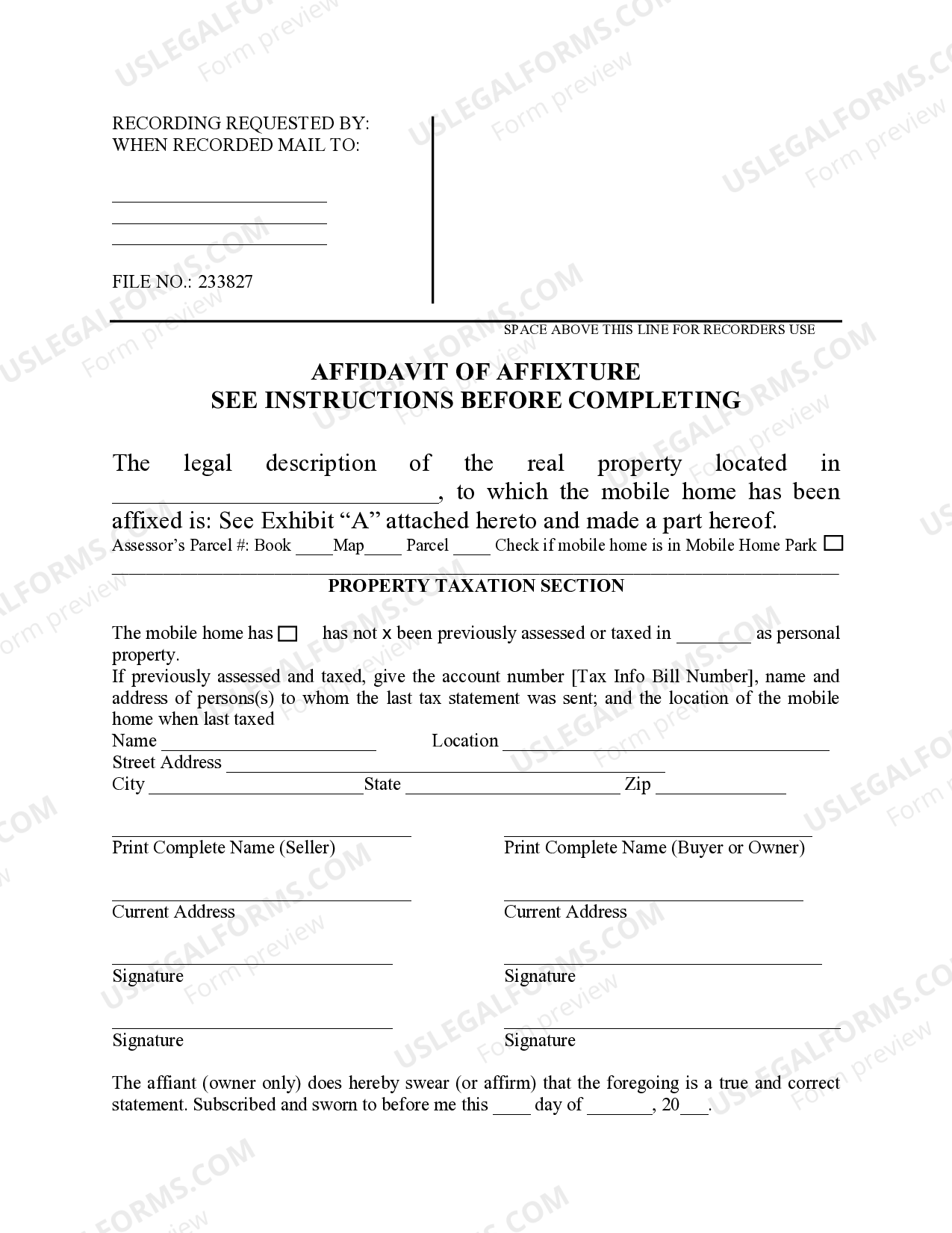 Chandler Arizona Affidavit of Affixture - Affidavit Of Affixture | US ...