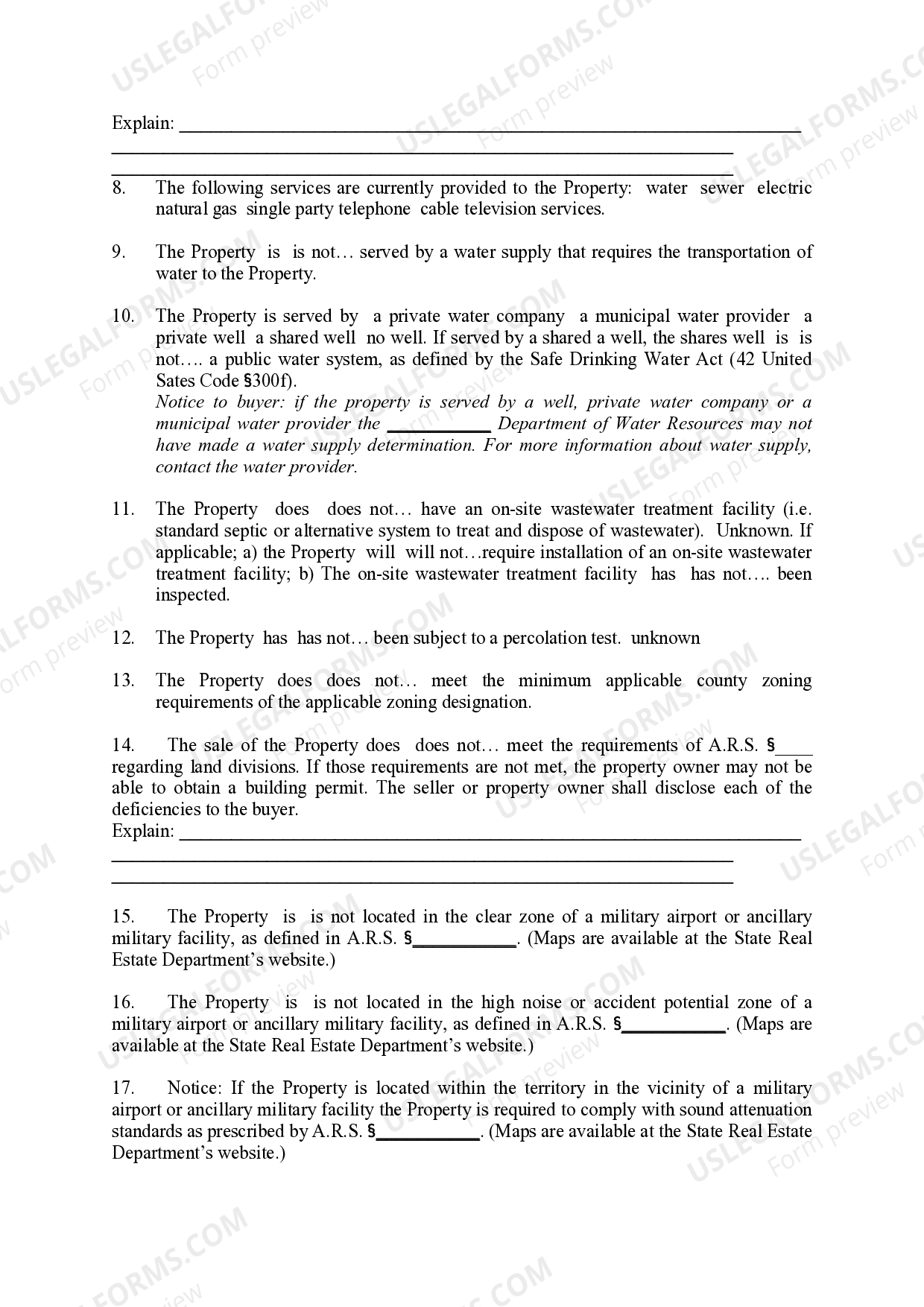 Pima Arizona Affidavit of Disclosure Pursuant To A.R.S. | US Legal Forms