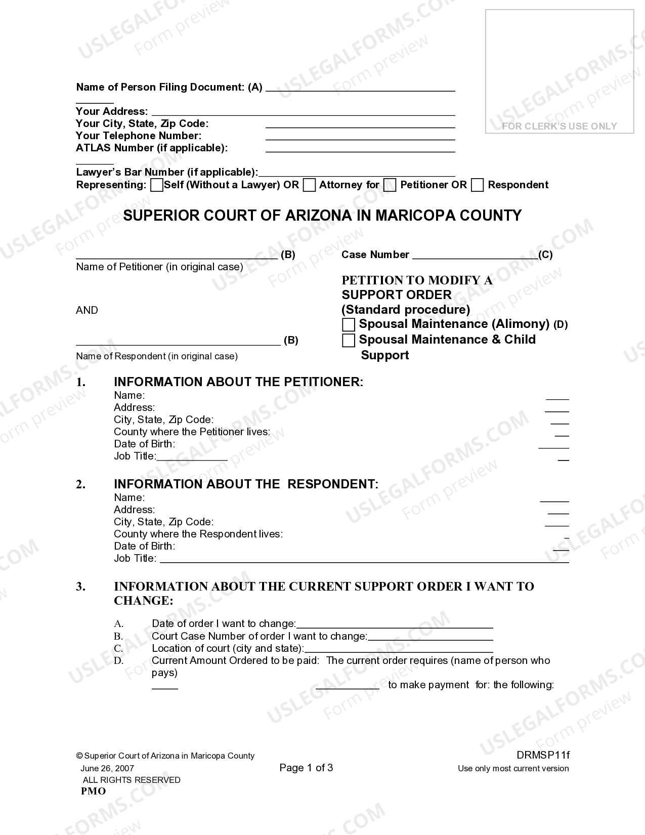 Arizona Petition to Modify a Support Order - Modify Child Support ...
