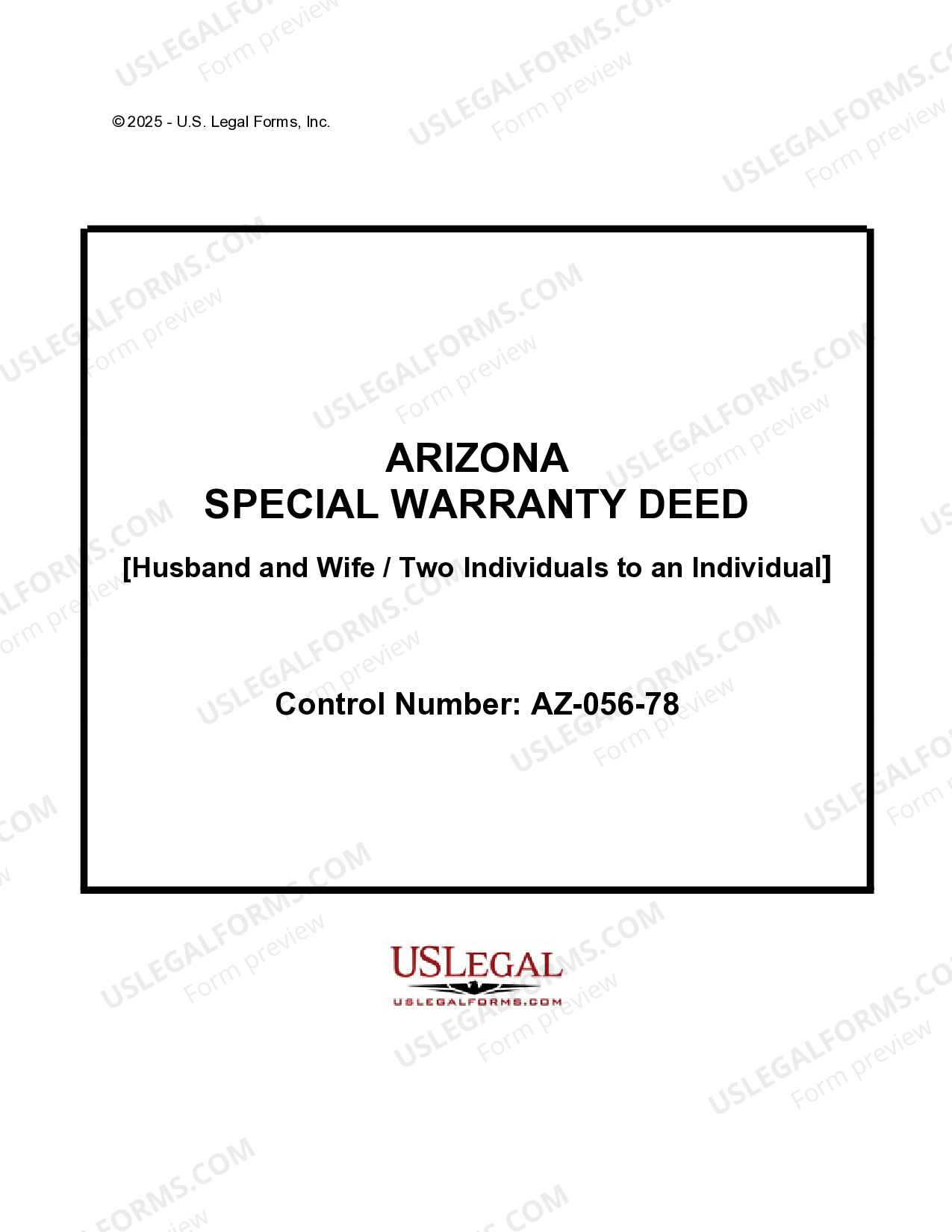 Arizona Special Warranty Deed from two individuals, or husband and wife ...