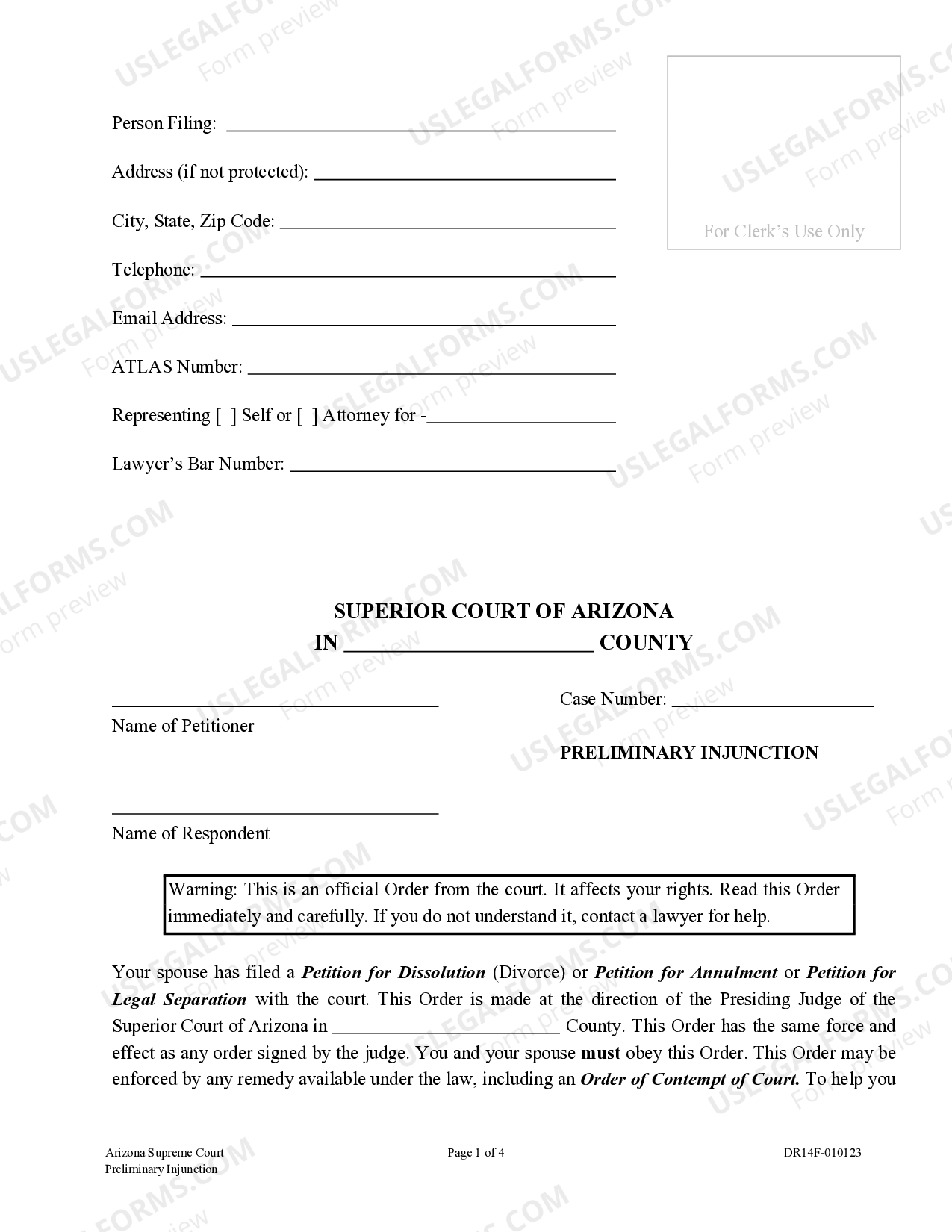Arizona Preliminary Injunction | US Legal Forms