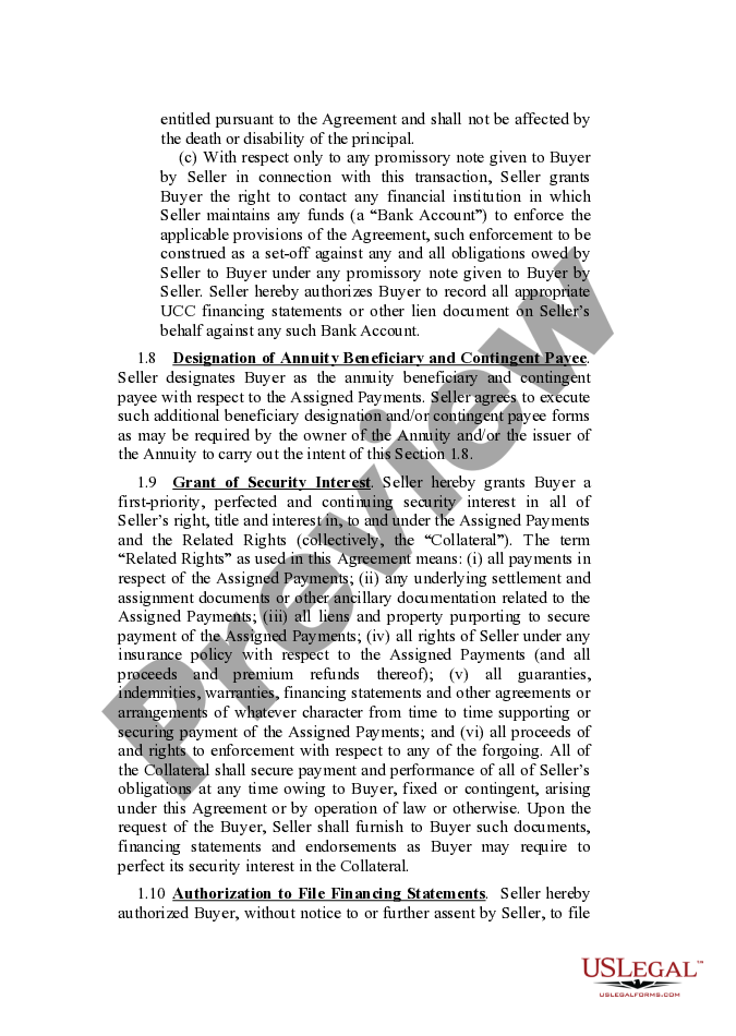 Arizona Transfer Agreement For The Purchase And Sale Of Structured arizona-transfer-agreement-for-the-purchase-and-sale-of-structured
