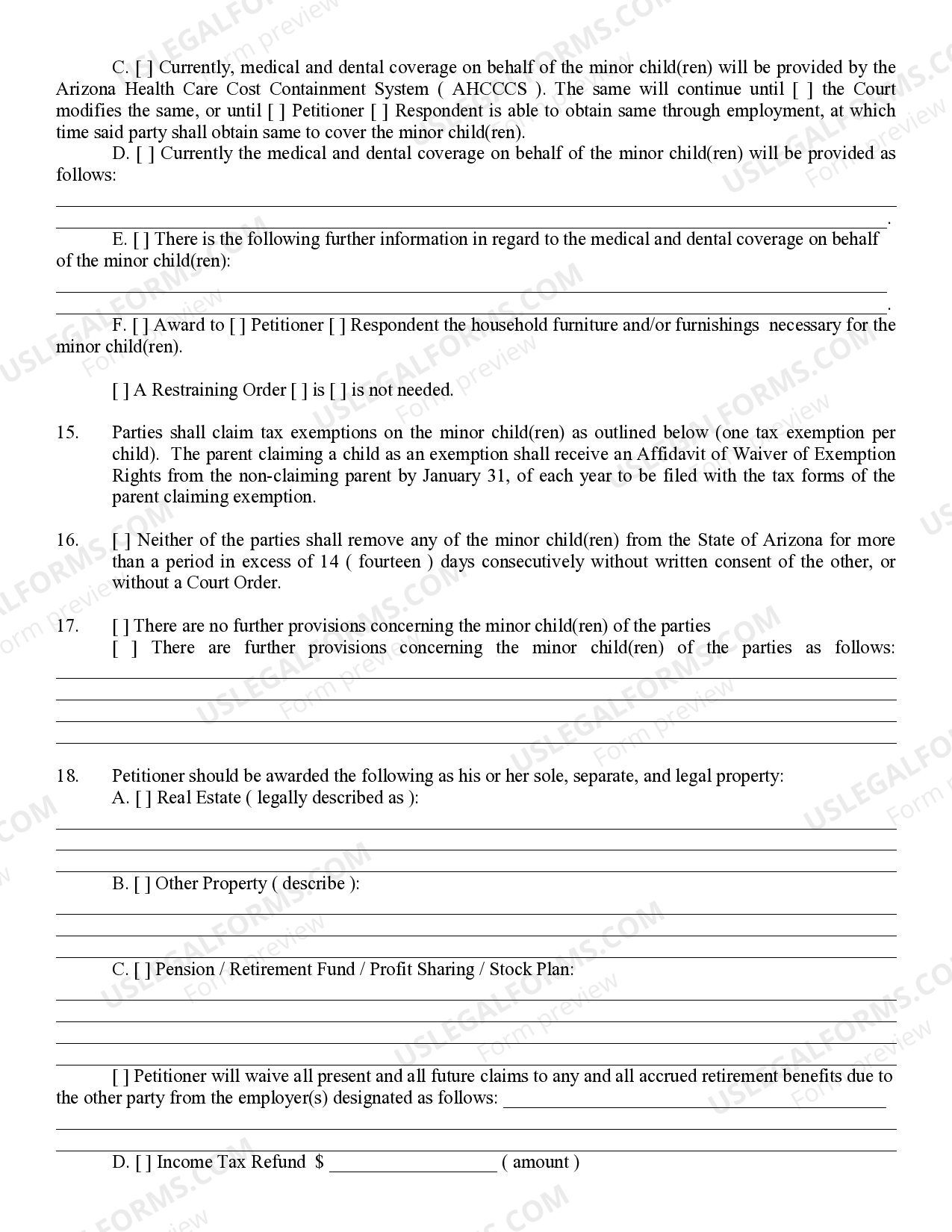 Arizona Amended Petition | US Legal Forms