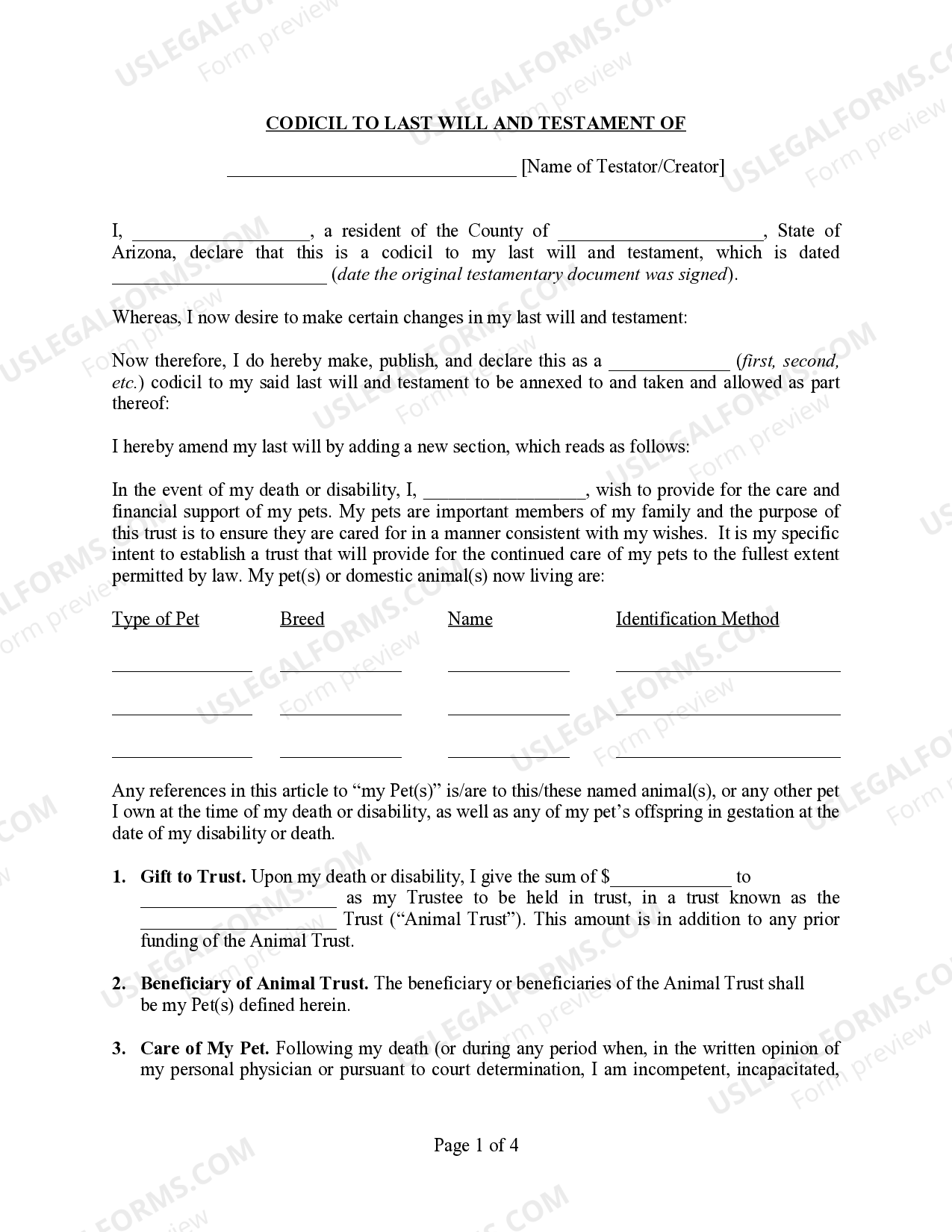 Arizona Codicil To Will Form For Amending Your Will Codicil Will Your Arizona Codicil To Will Form For Amending Your Will Codicil Will Your