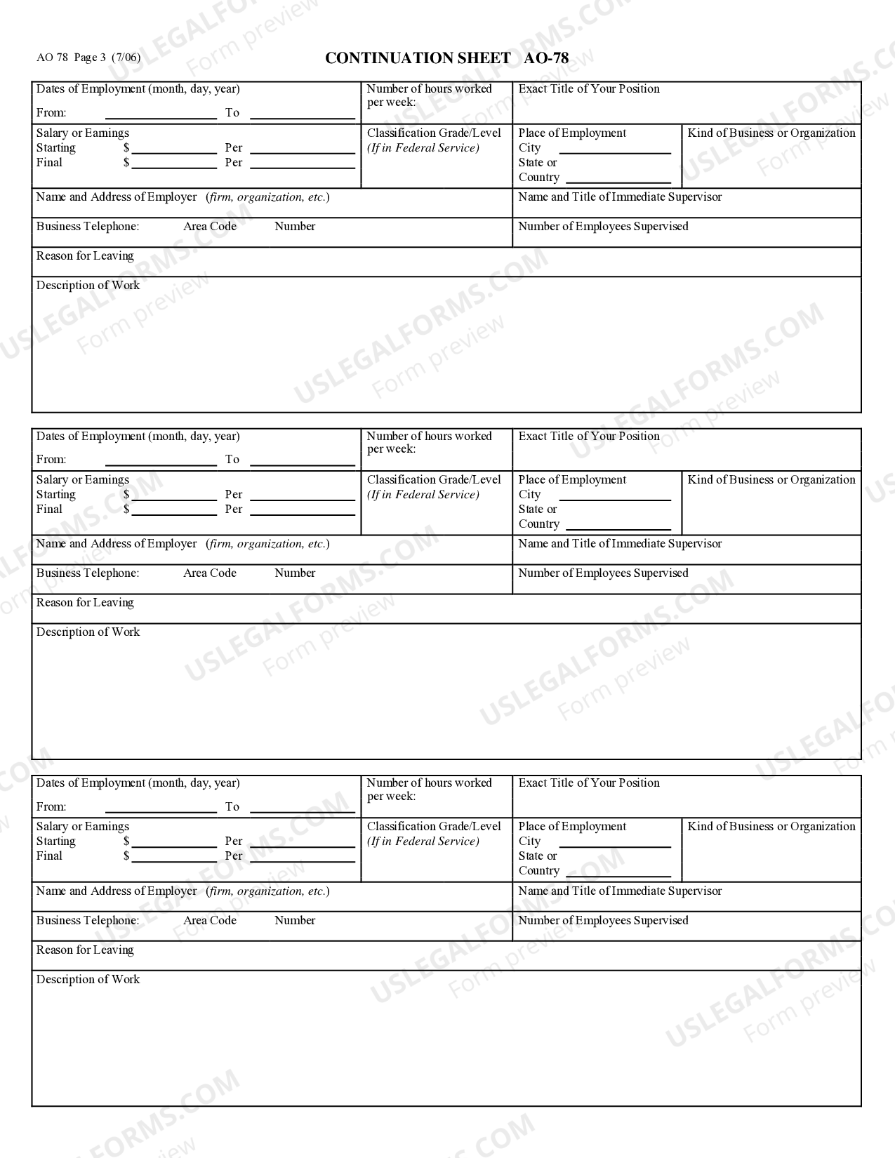 California Application for Judicial Branch Federal Employment or Work ...