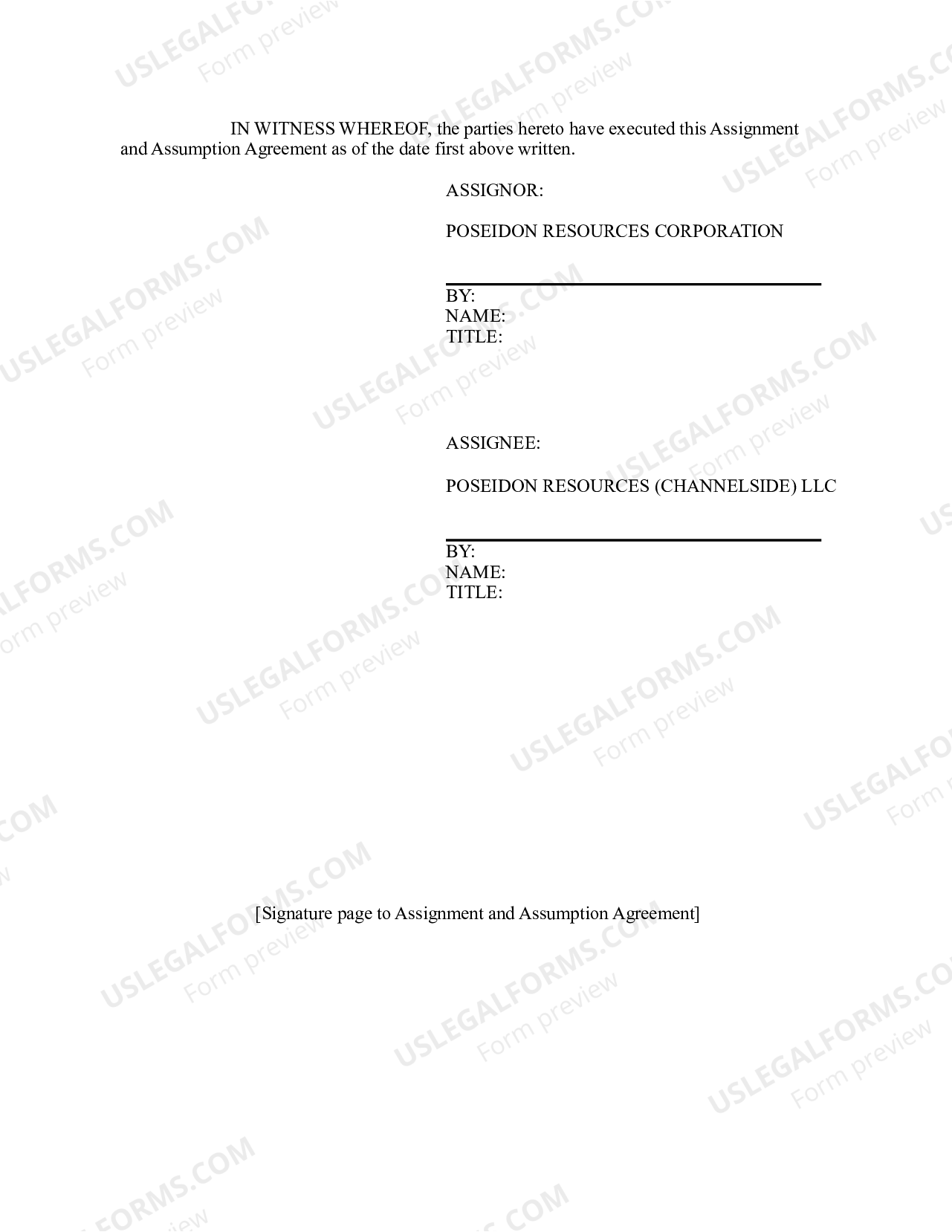 California Assignment and Assumption Agreement with the Regional Water ...