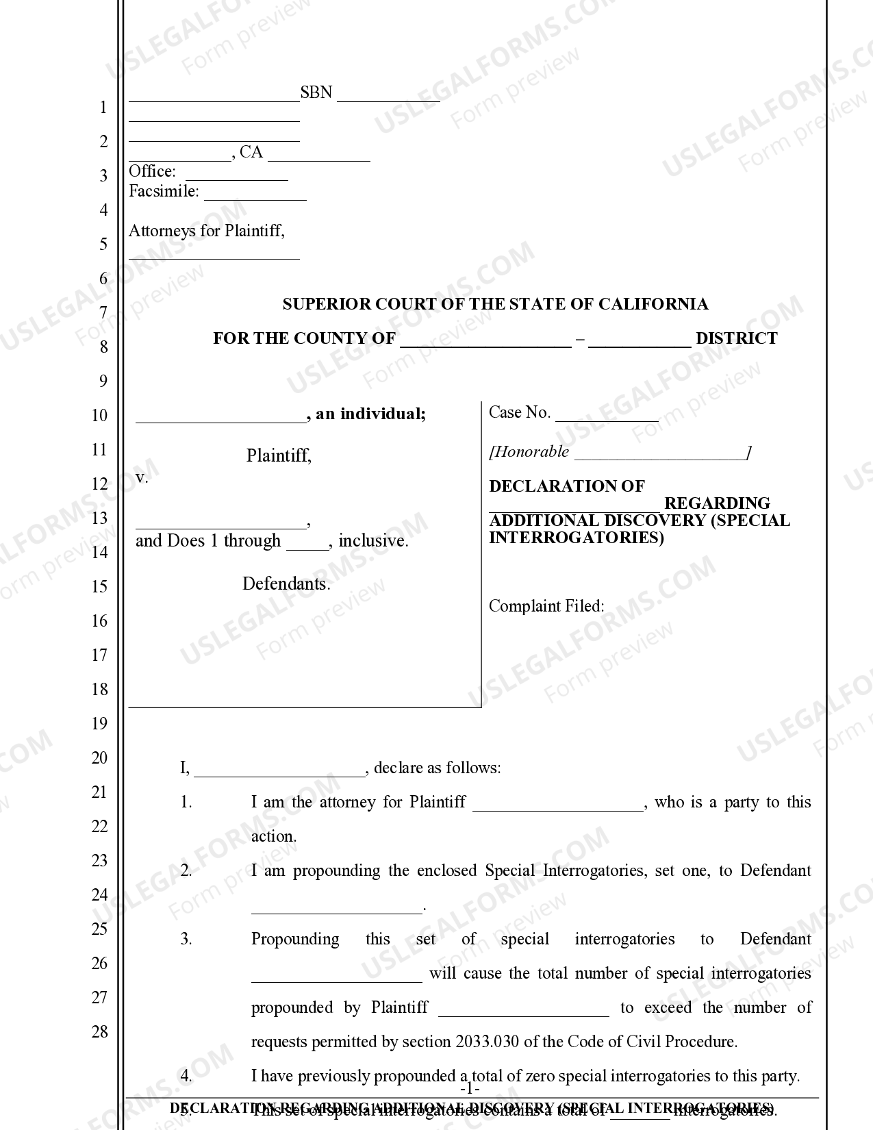 California Declaration of Attorney regarding Additional Discovery | US ...