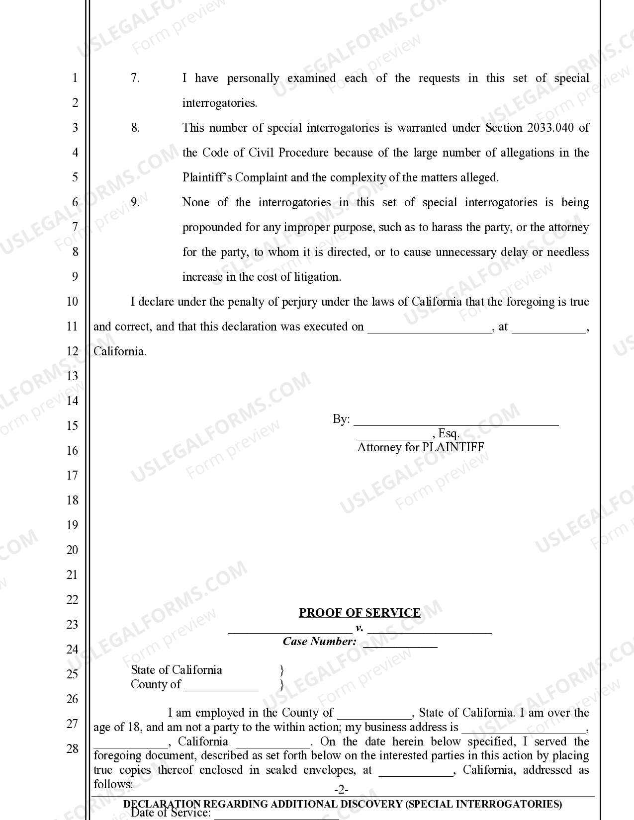 California Declaration of Attorney regarding Additional Discovery | US ...