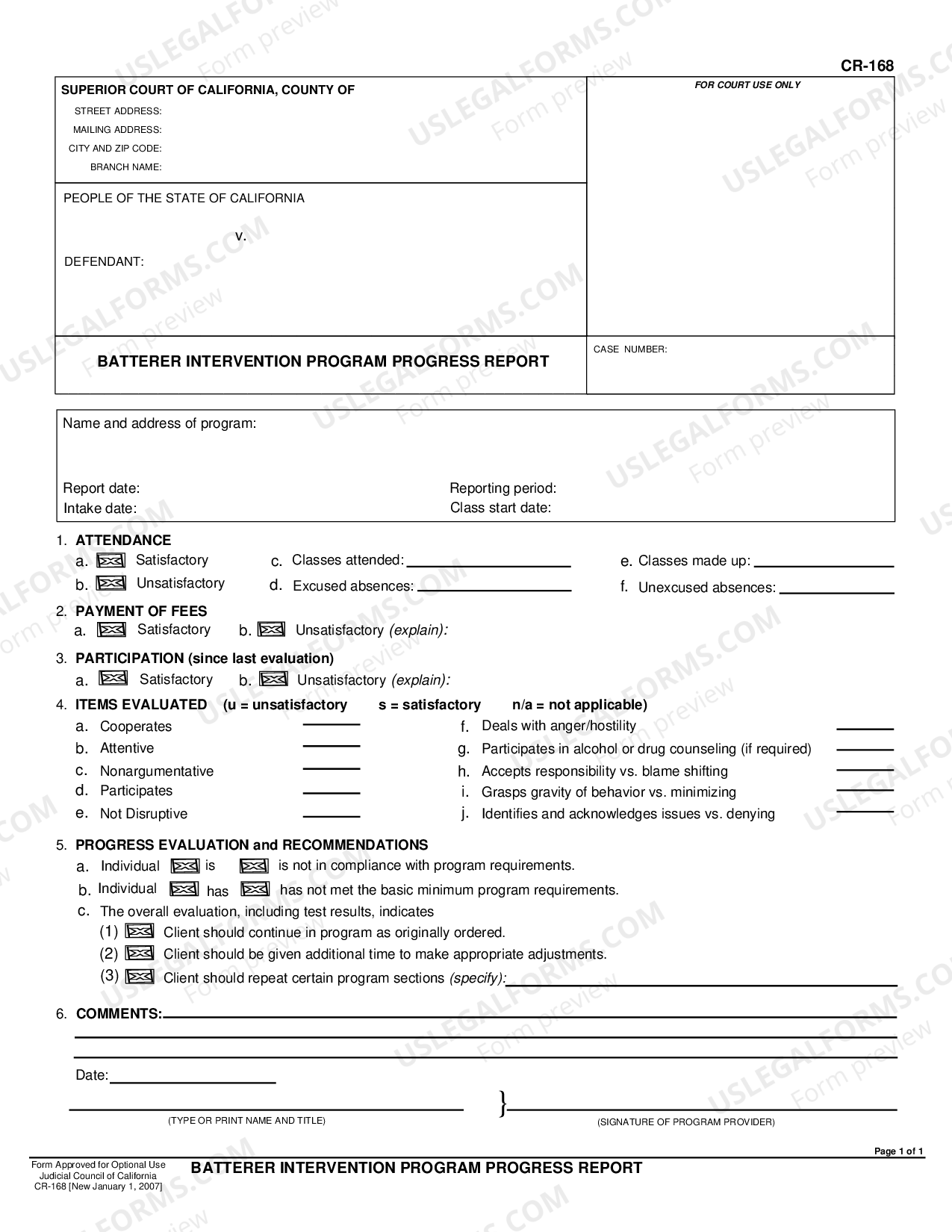 California Batterer Intervention Program Progress Report - Batterer ...