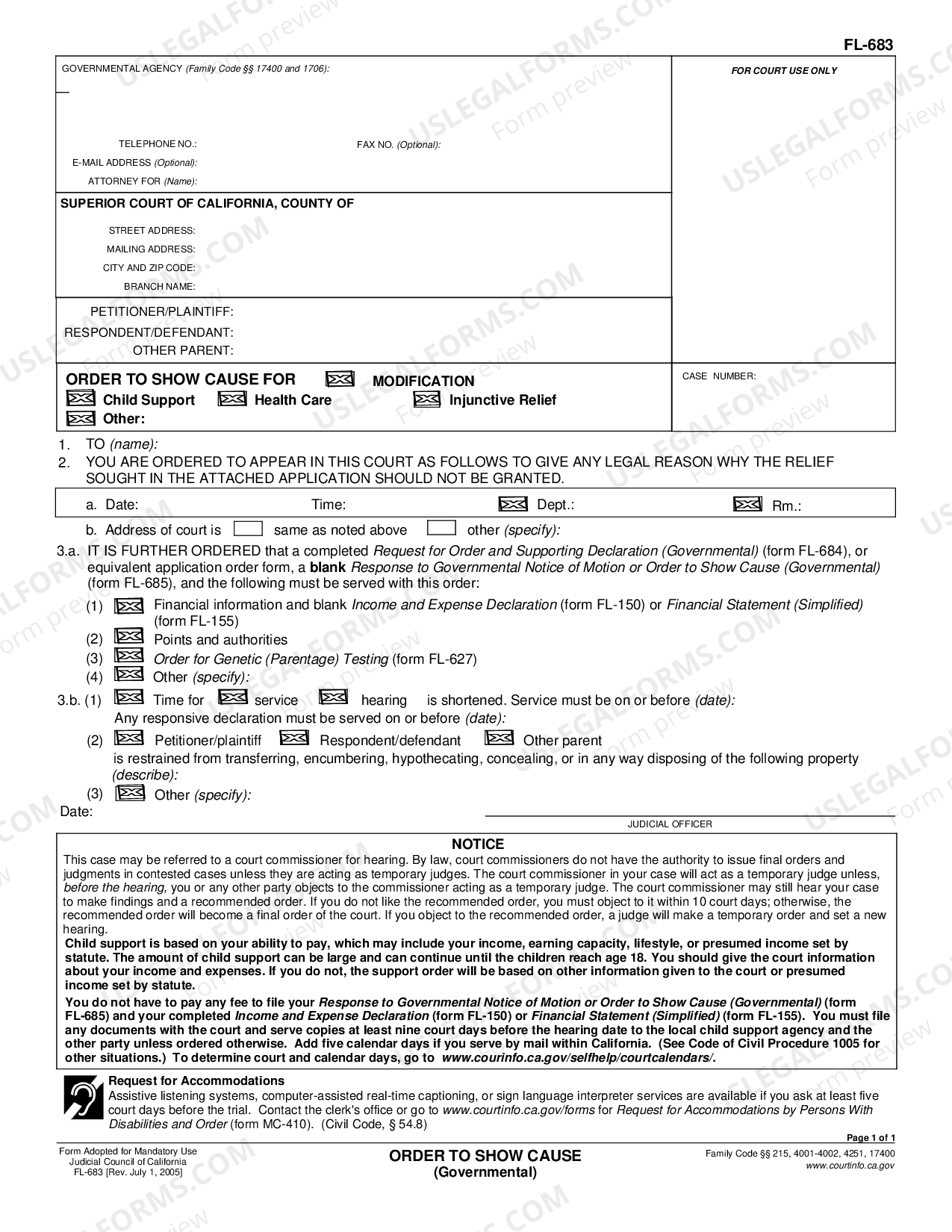 California Order to Show Cause - Governmental - Order To Show Cause ...