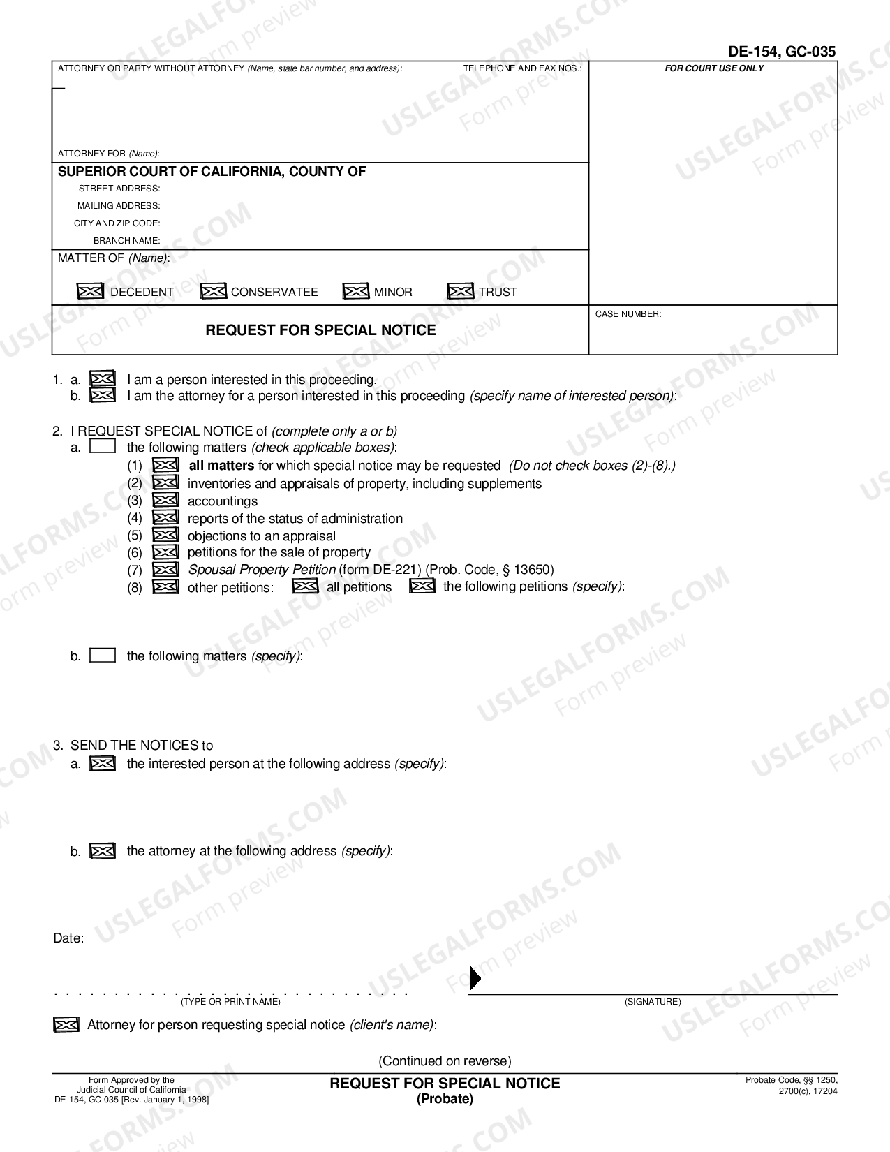 California Request for Special Notice - Request For Special Notice | US ...