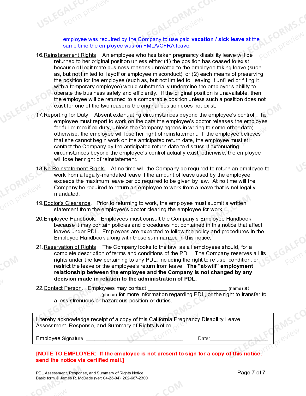 California PDL Request Response and Notice | US Legal Forms