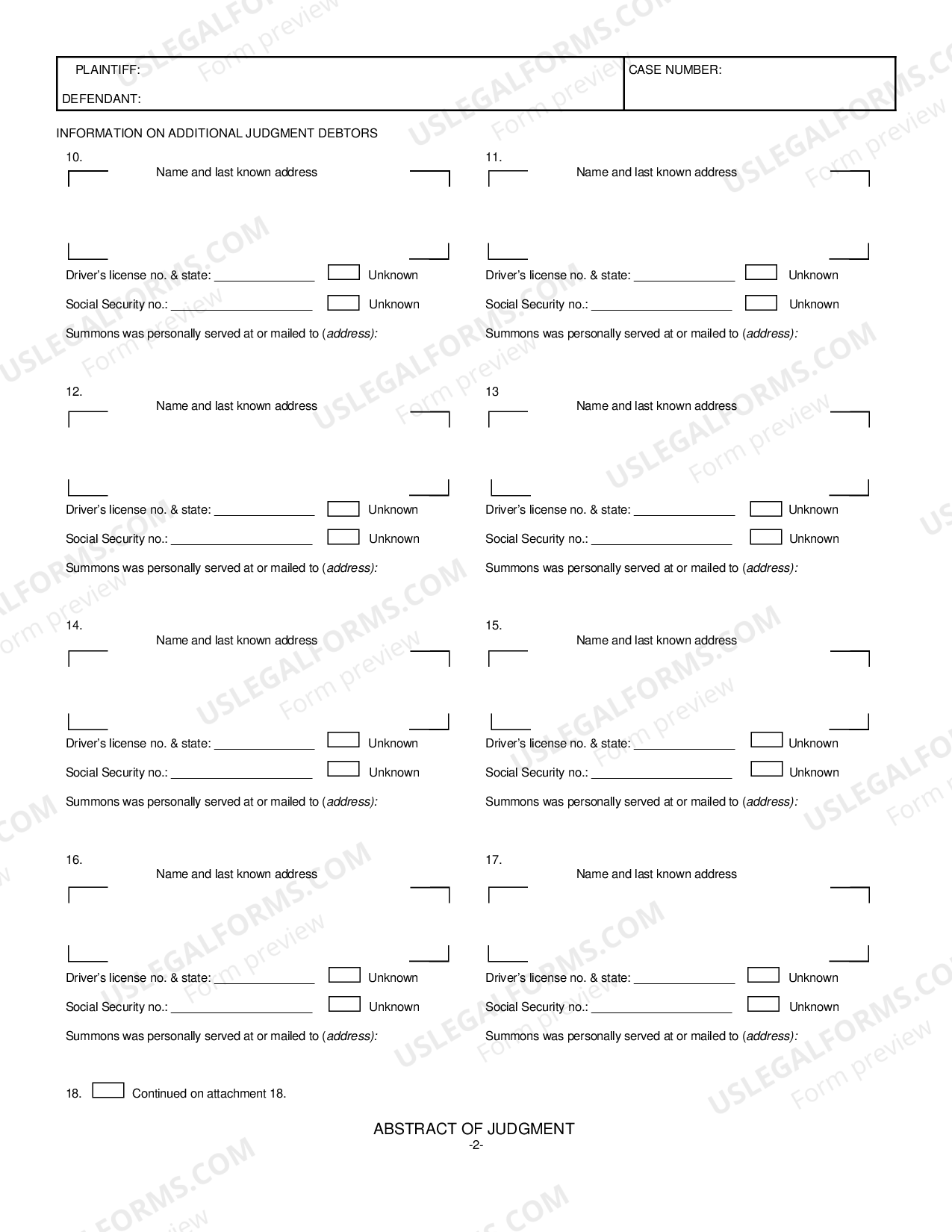 California Abstract of Judgment - Abstract Of Judgment California | US ...