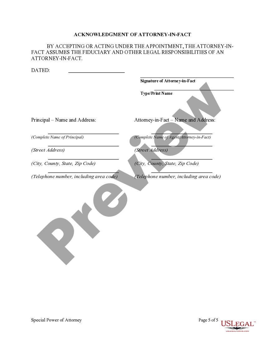 California Special Or Limited Power Of Attorney For Real Estate Sales 