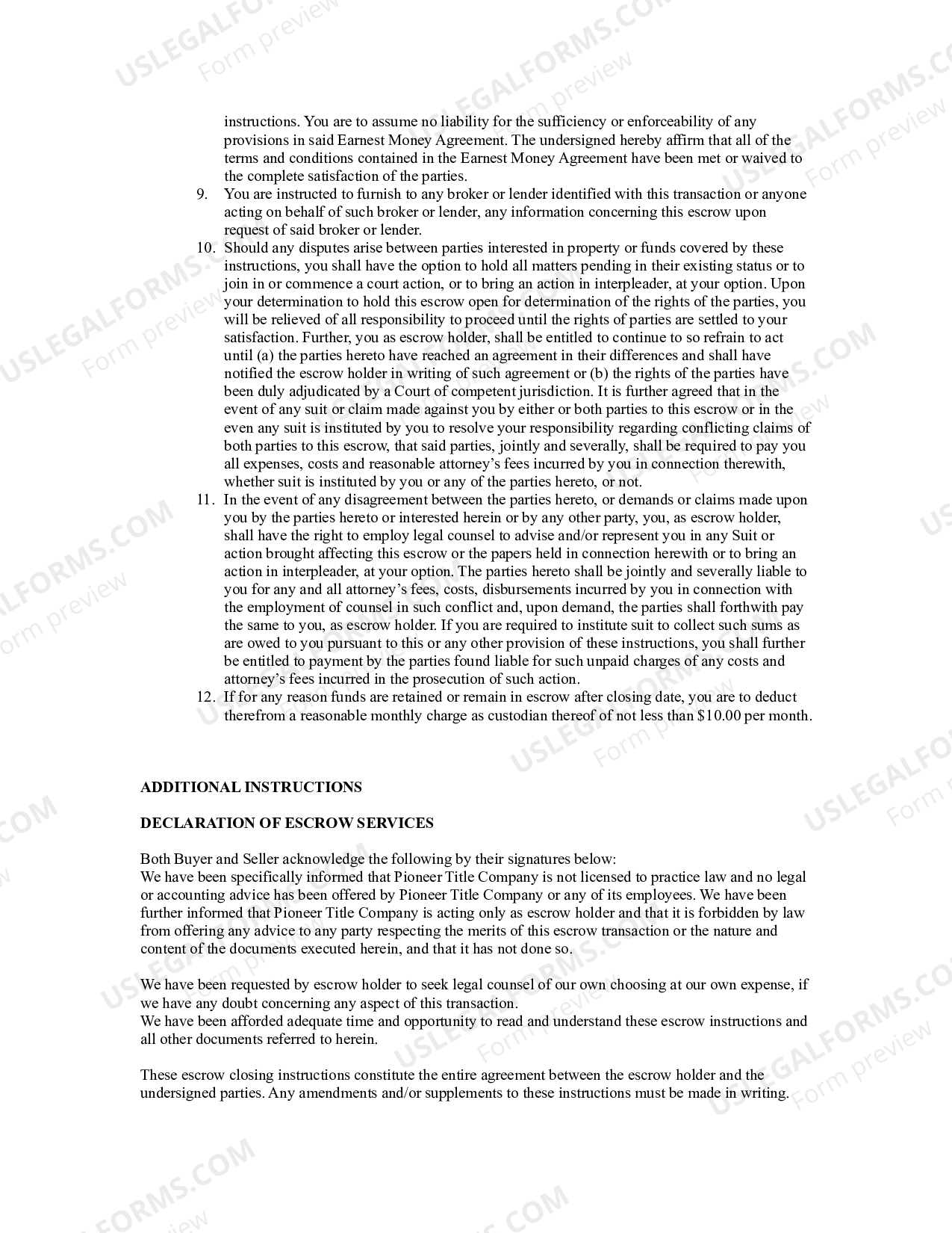 California Escrow Closing Instructions | US Legal Forms