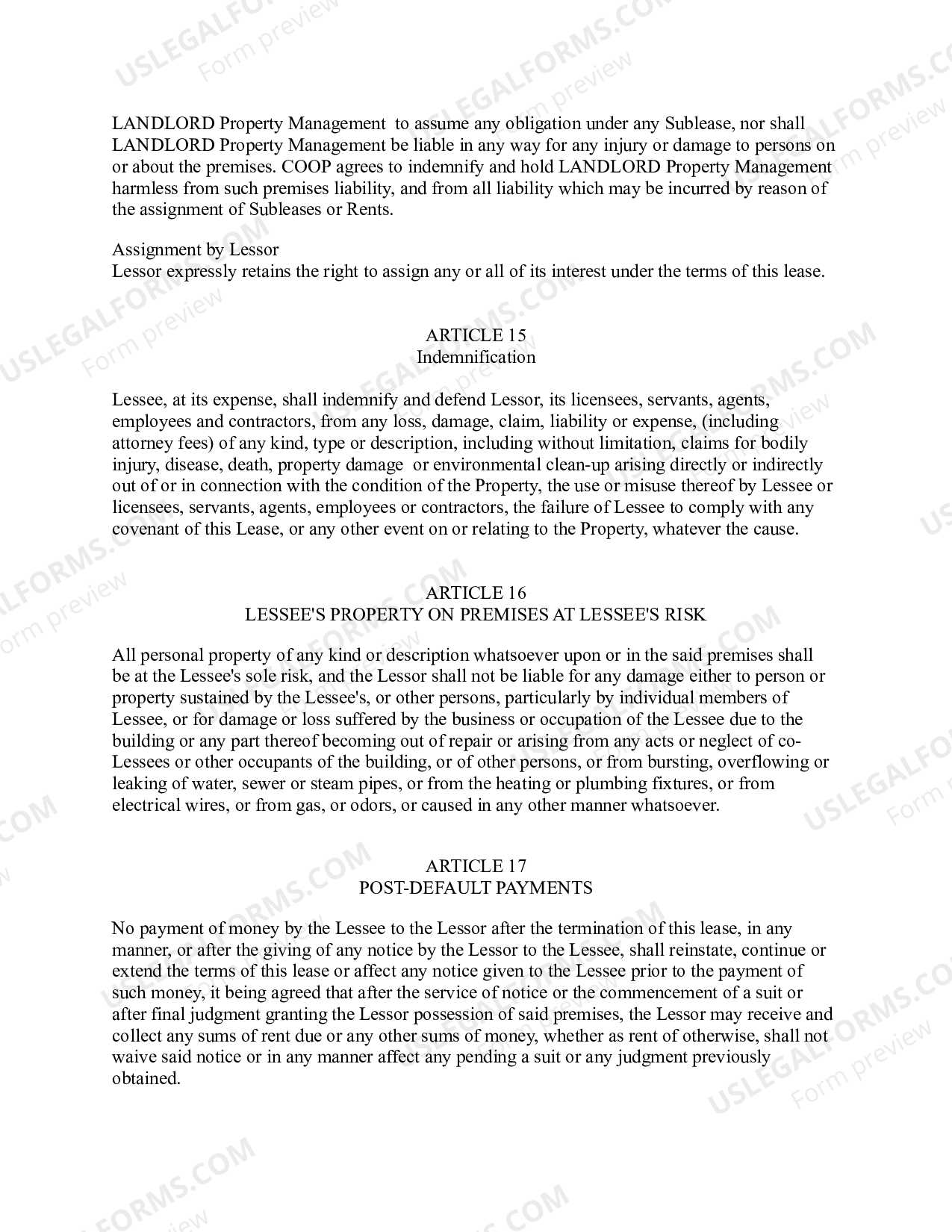 California Draft Master Lease Agreement | US Legal Forms