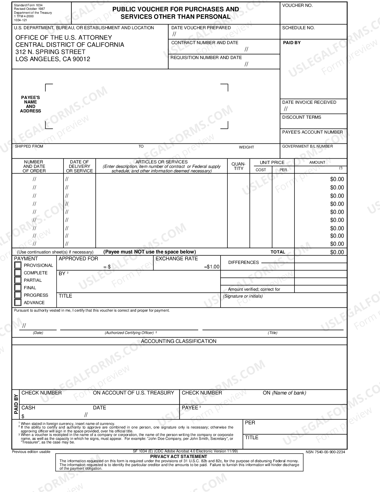 California Public Voucher for Purchases and Services Other Than ...