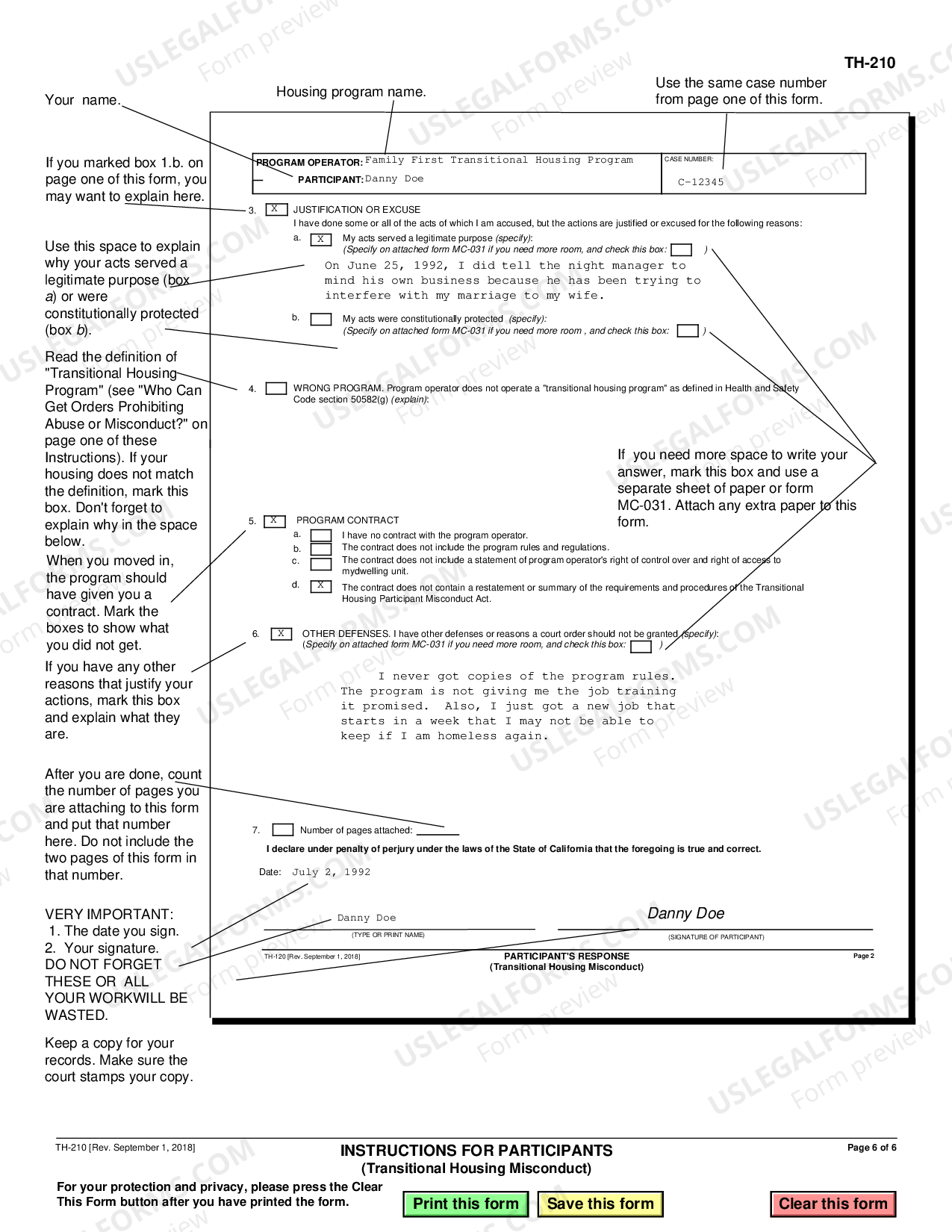 California Instructions for Participants | US Legal Forms