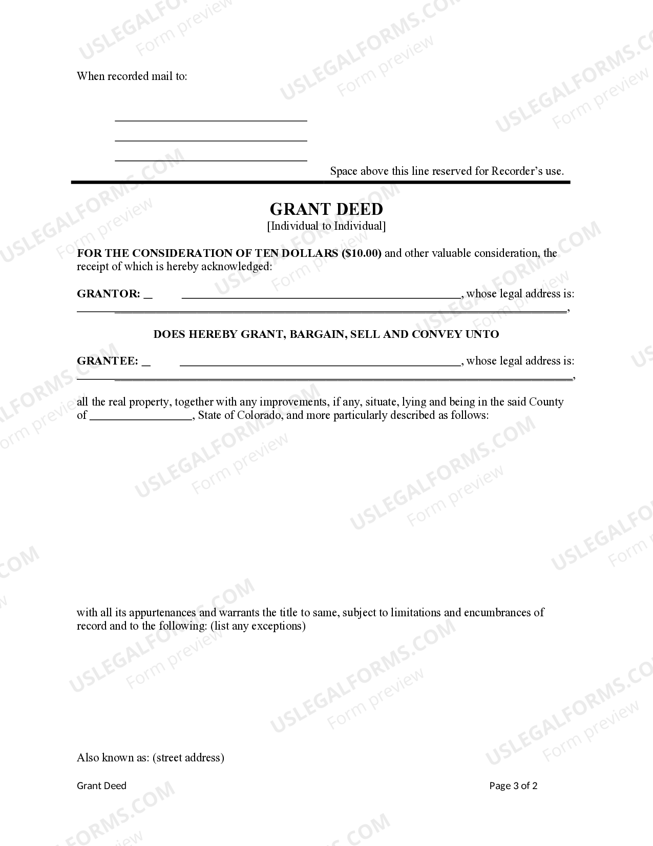 A Grant Deed With B US Legal Forms A Grant Deed With B US Legal Forms