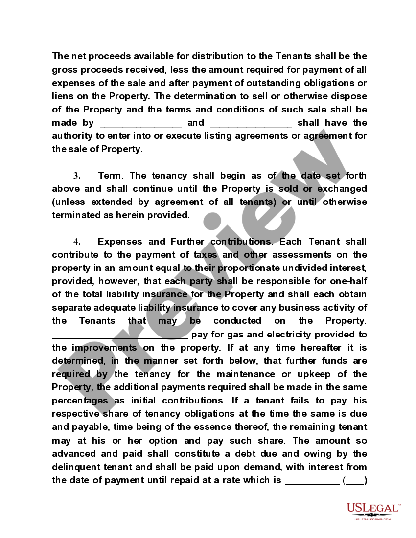 Colorado Tenancy In Common Agreement Tenants In Common Agreement 